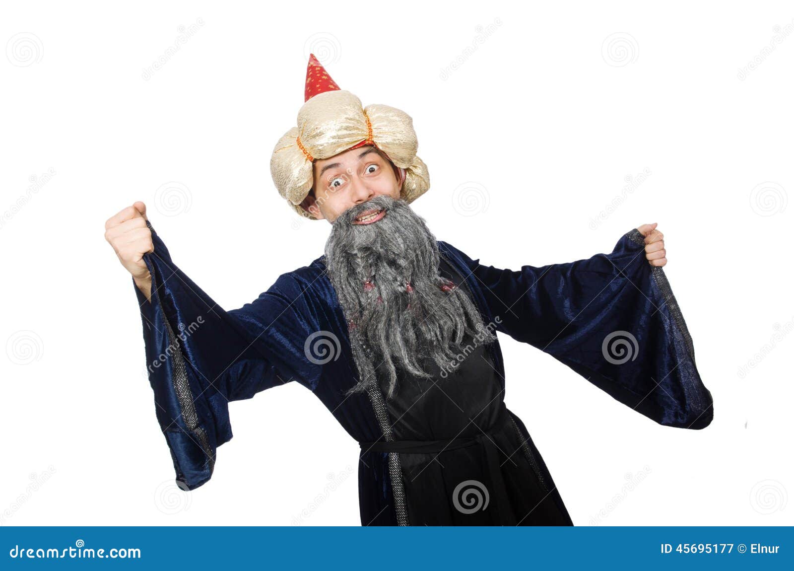 Funny wise wizard isolated stock image. Image of comic - 45695177