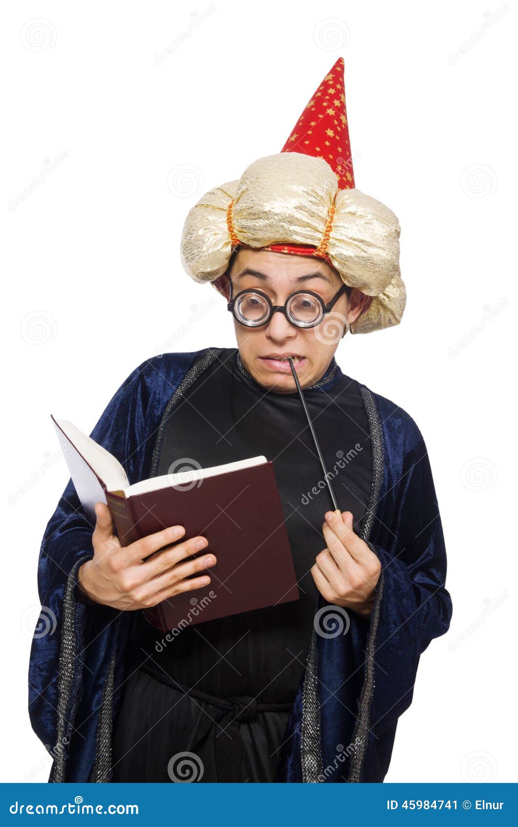 Funny wise wizard isolated stock image. Image of fairytale - 45984741
