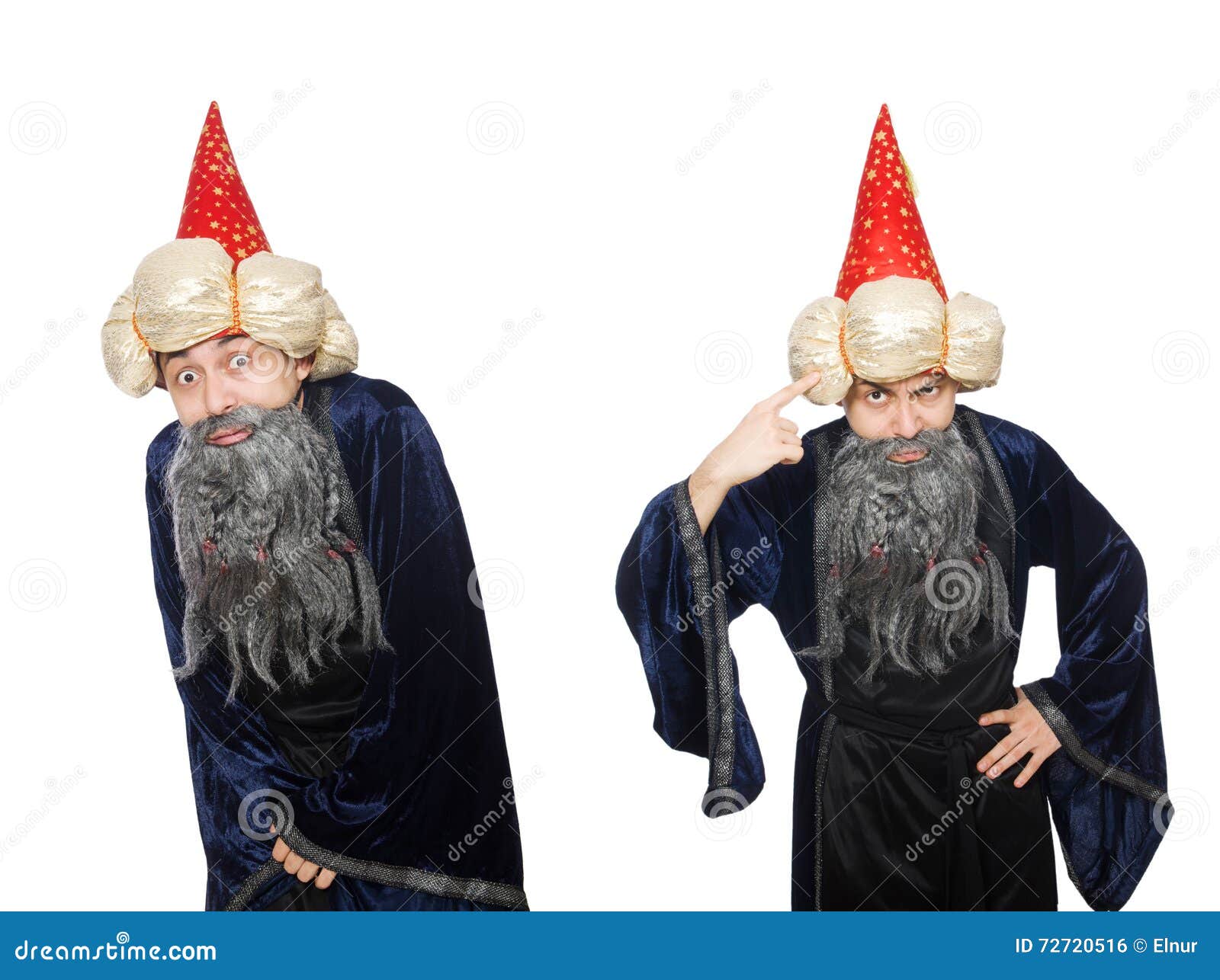The Funny Wise Wizard Isolated on the White Stock Photo - Image of ...