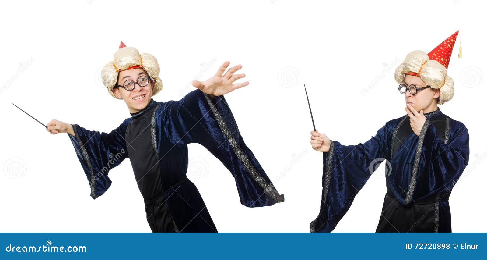 The Funny Wise Wizard Isolated on the White Stock Photo - Image of ...