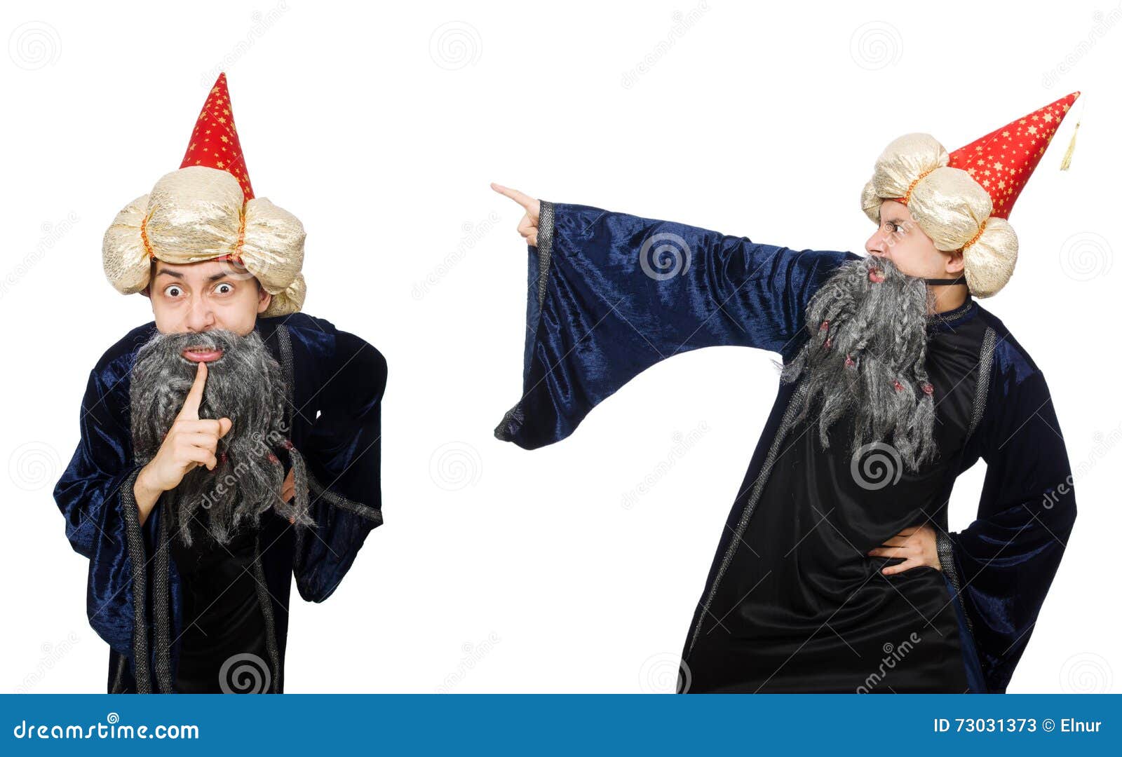 The Funny Wise Wizard Isolated on the White Stock Image - Image of ...
