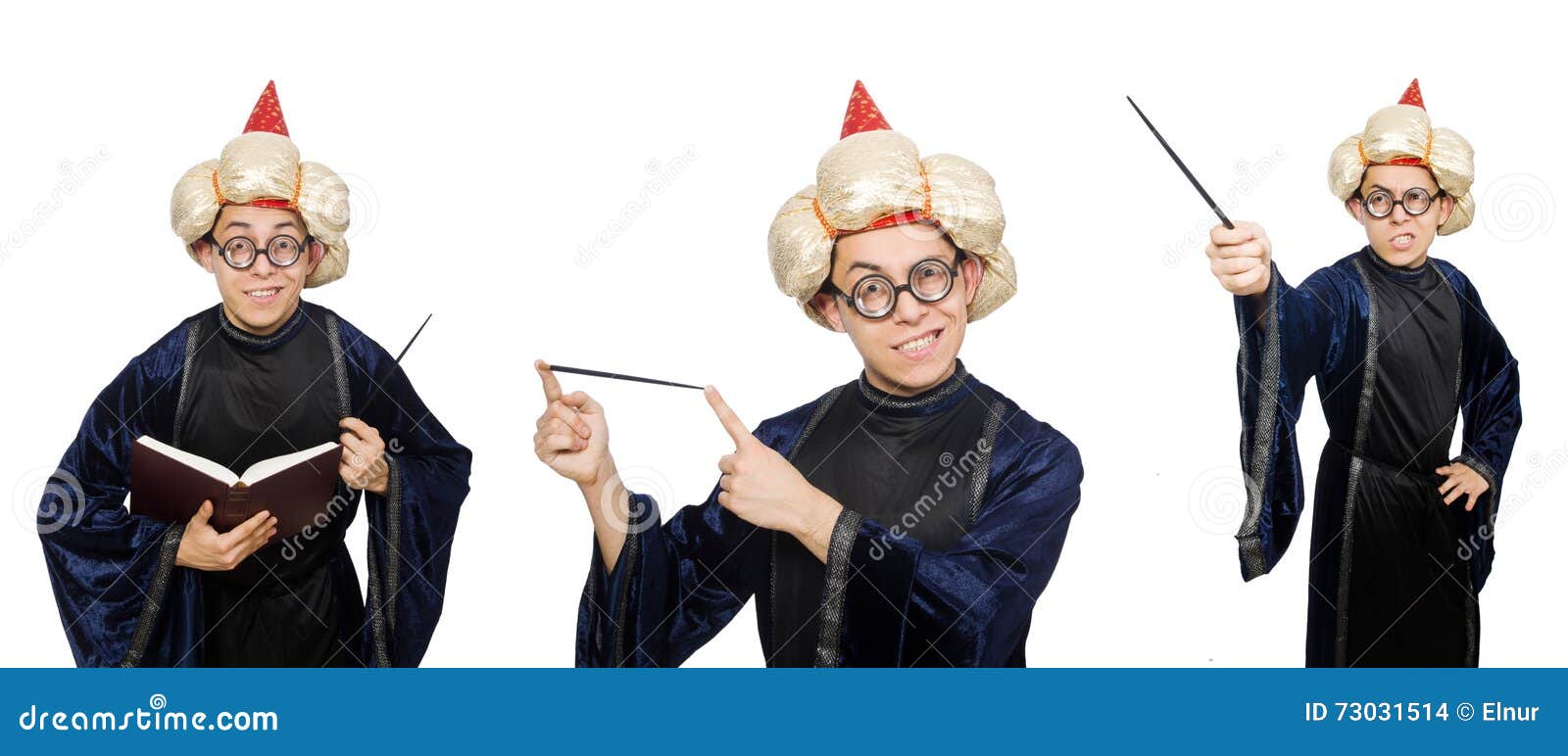 The Funny Wise Wizard Isolated on the White Stock Photo - Image of ...
