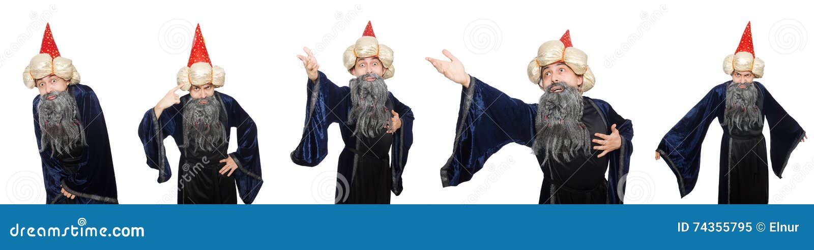 The Funny Wise Wizard Isolated on the White Stock Image - Image of ...