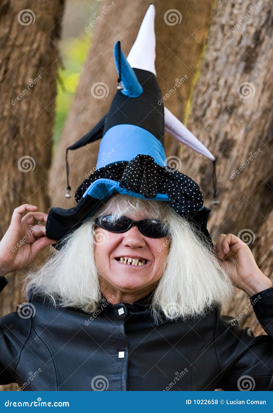 Funny witch stock photo. Image of closeup, grimacing, face - 1022658