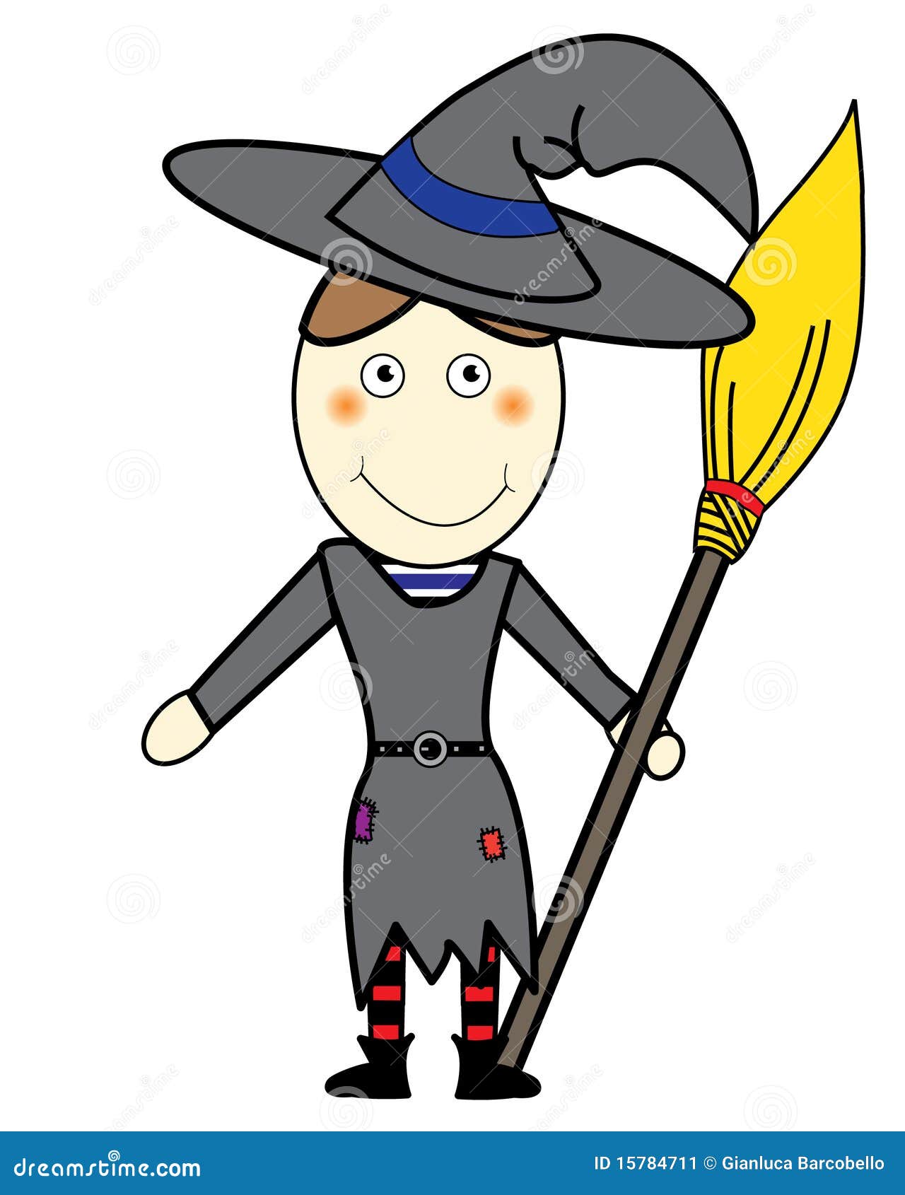 Funny witch stock illustration. Illustration of comic - 15784711
