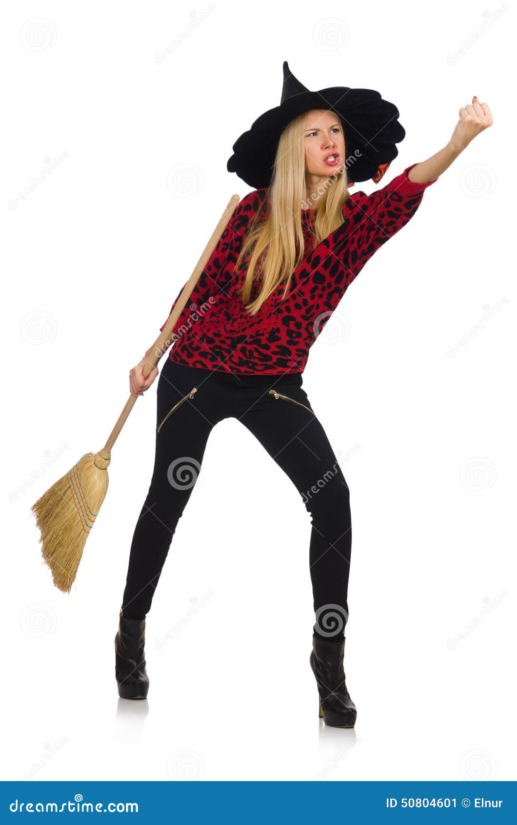 Funny Witch With Broom Royalty-Free Stock Photo | CartoonDealer.com ...