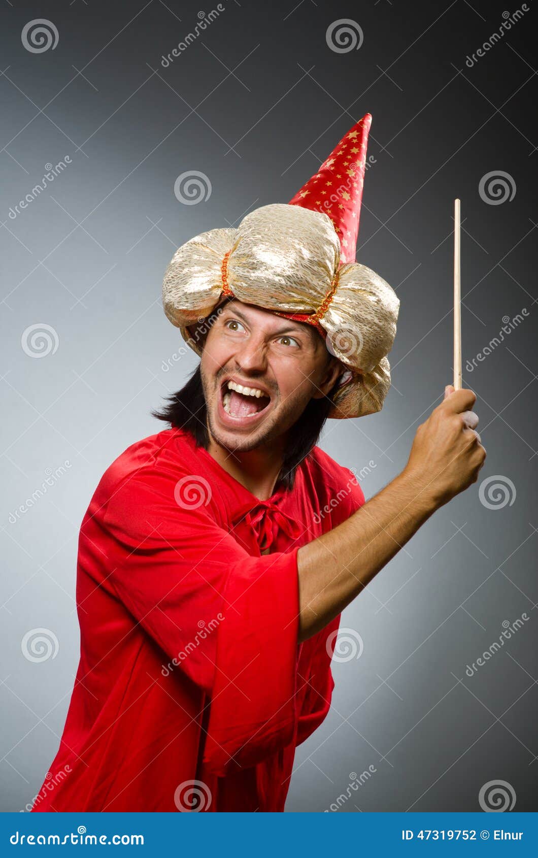 Funny wizard wearing stock photo. Image of fairytale - 47319752