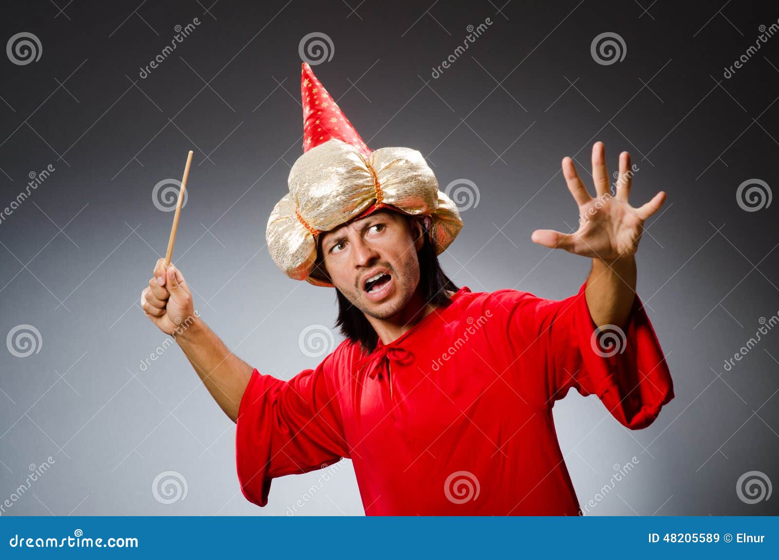 Funny wizard wearing stock image. Image of magician, power - 48205589