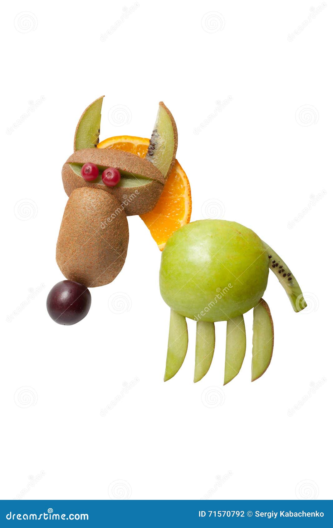 Funny Wolf Made of Fresh Fruits Stock Photo - Image of healthy, grape ...