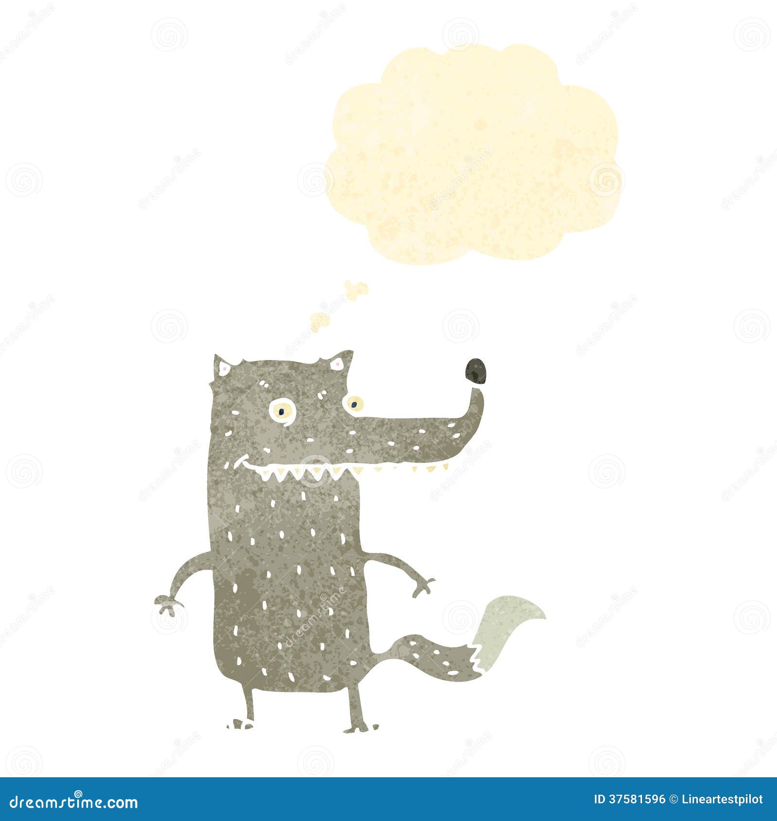 Funny wolf retro cartoon stock vector. Illustration of texture - 37581596