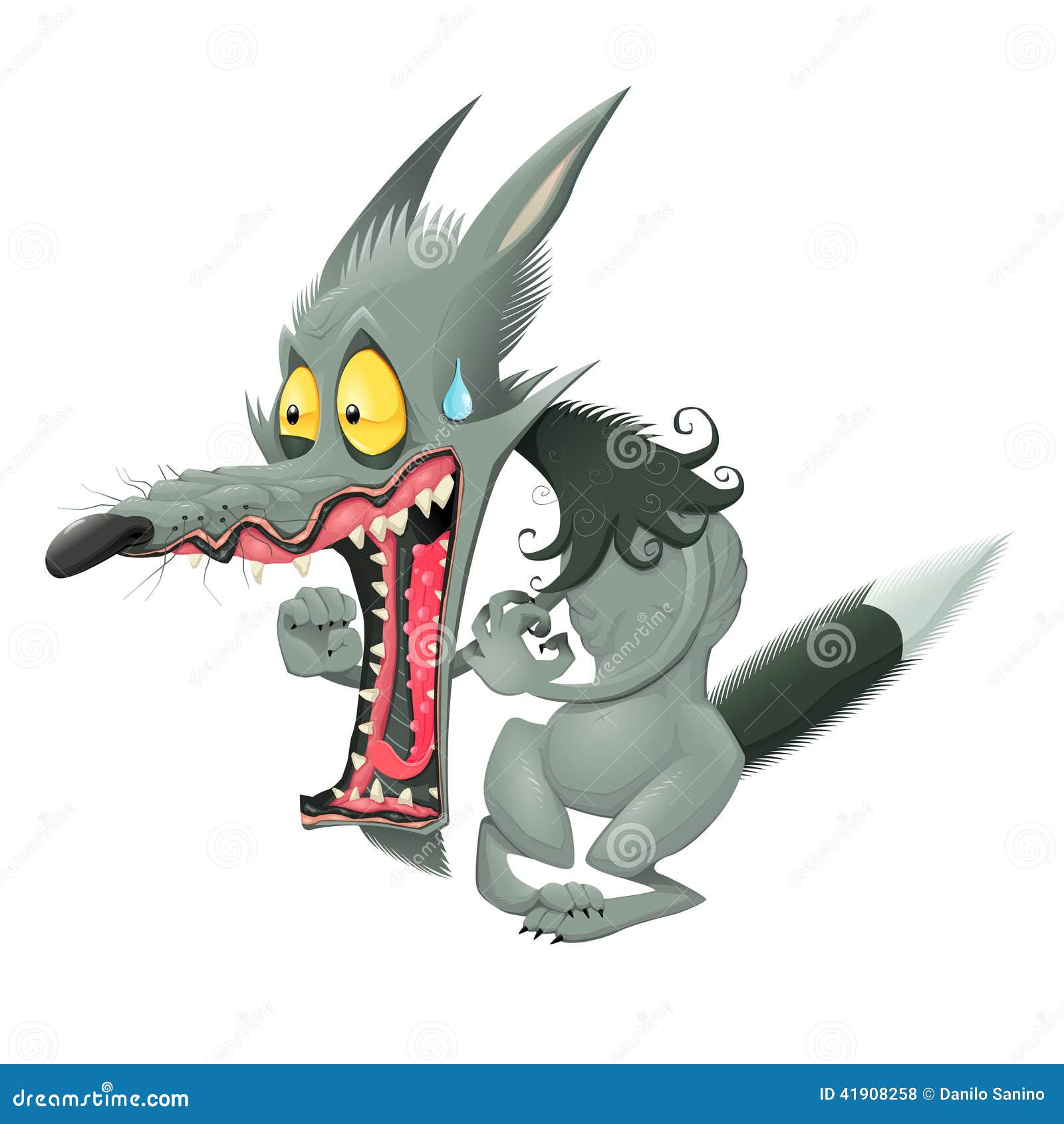 Funny Wolf Character With Tongue Out And Open Mouth. Joyful Happy ...