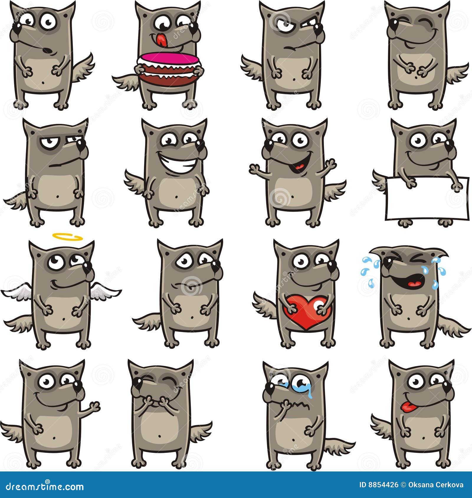 Funny wolves (1) stock vector. Illustration of cheesy - 8854426