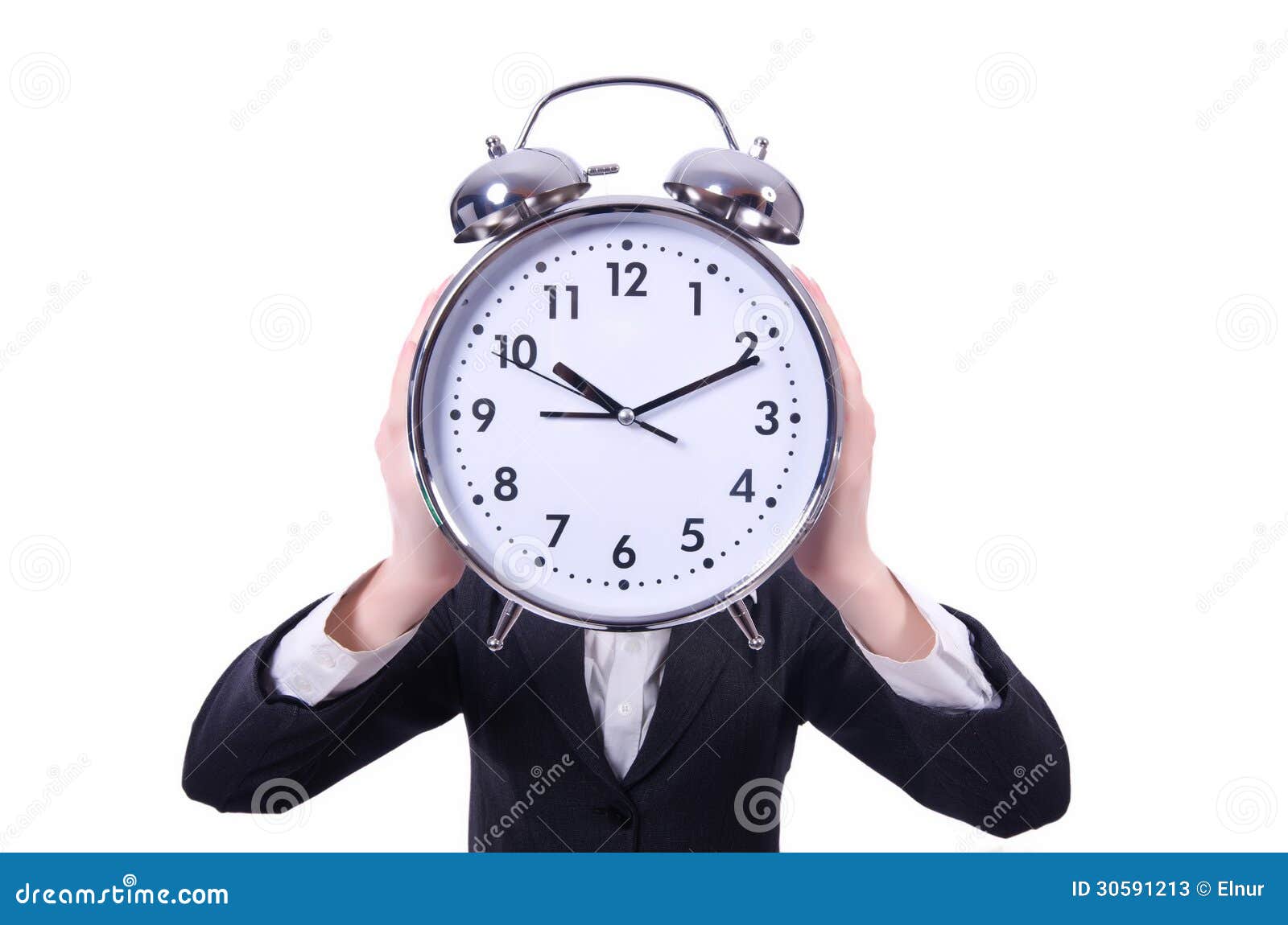 Funny woman with clock stock image. Image of caucasian - 30591213