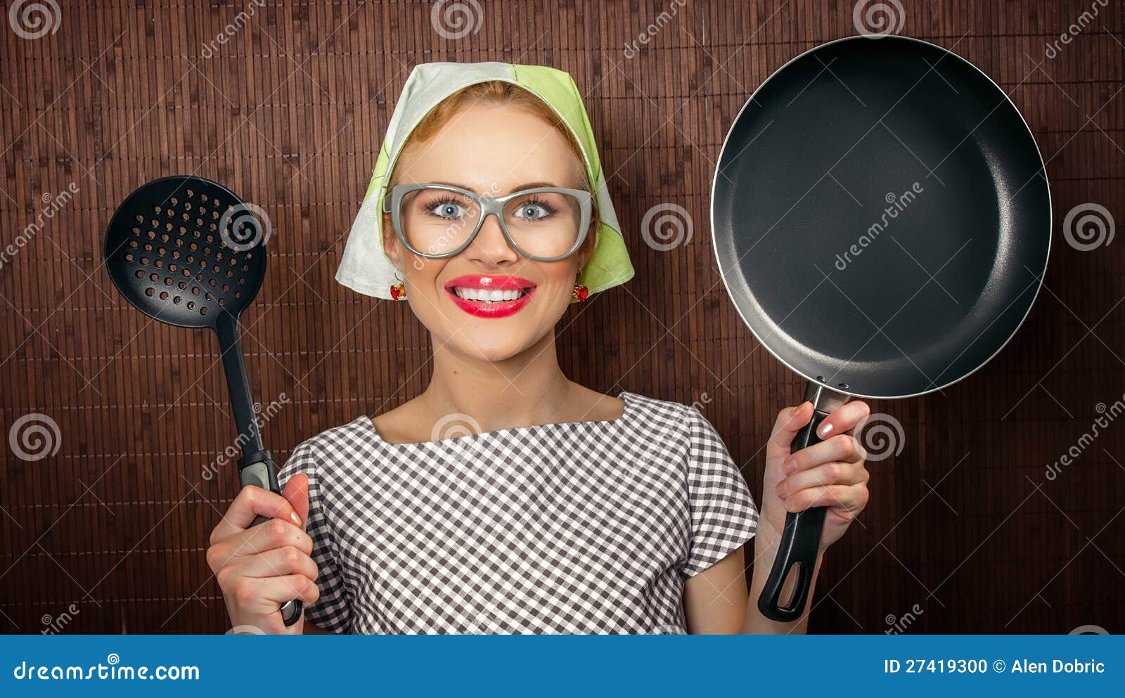 Funny woman cook stock photo. Image of ladle, chef, wife - 27419300