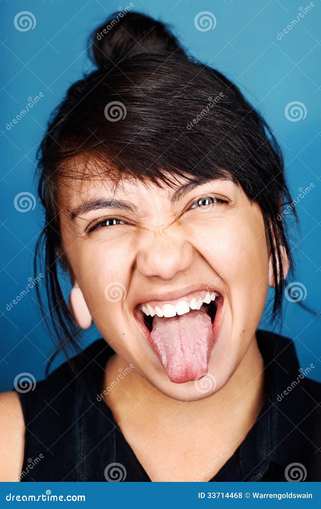 Funny woman face stock photo. Image of mouth, female - 33714468