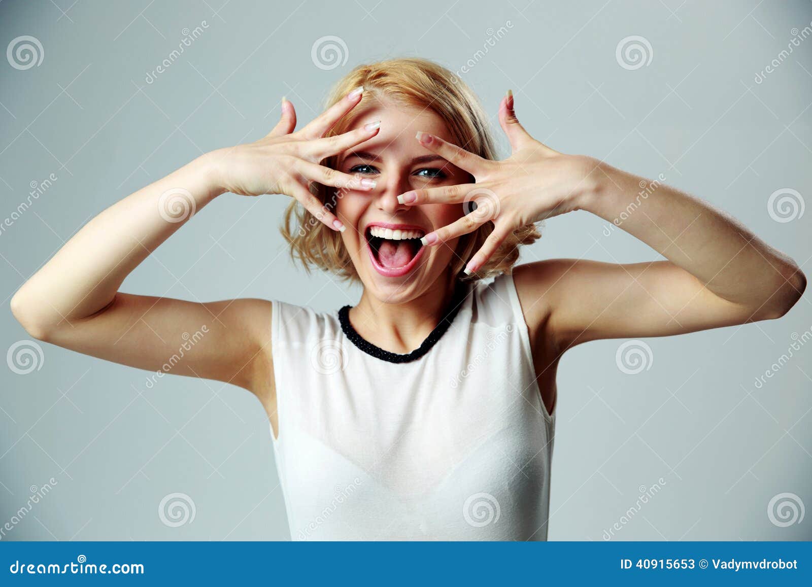 16,982 Funny Woman Gray Background Stock Photos - Free & Royalty-Free ...