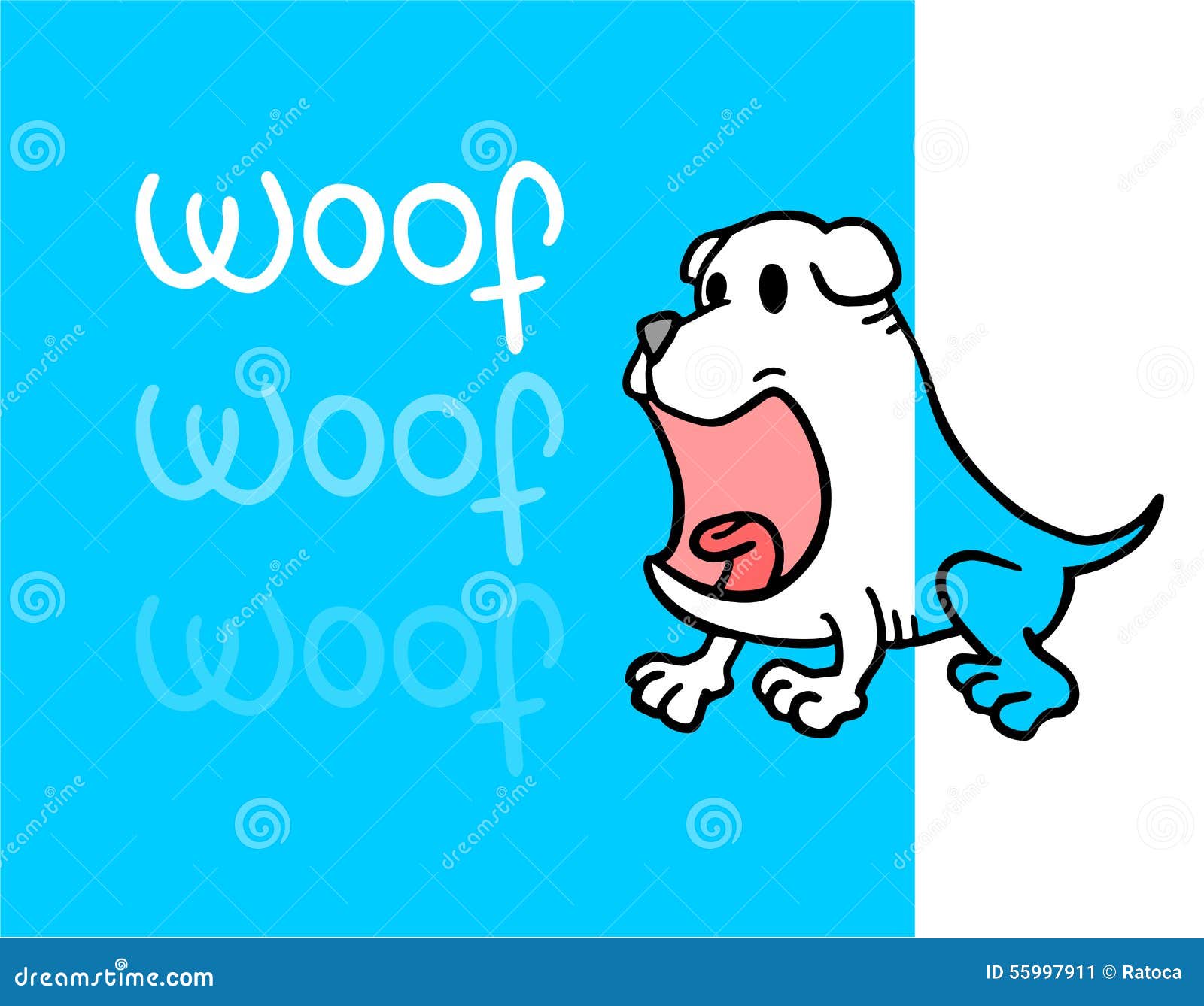 Funny woof card stock vector. Illustration of friendly - 55997911