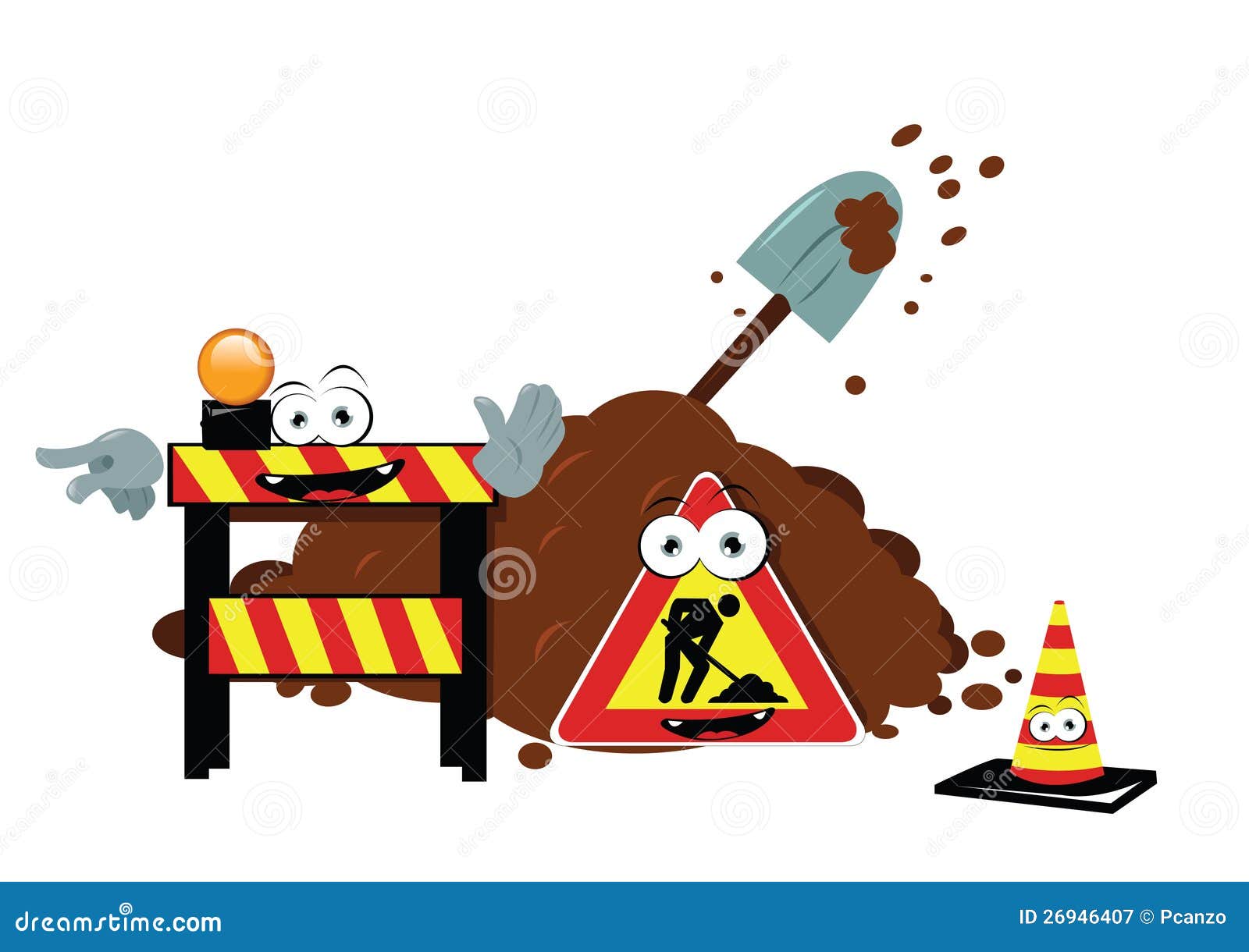 Funny Work in Progress stock vector. Illustration of humor - 26946407