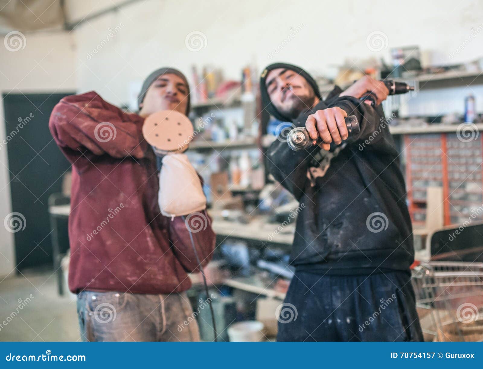 Funny Workers stock image. Image of joinery, construction - 70754157