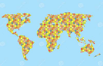 Funny world map for kids stock vector. Illustration of continent - 43247937