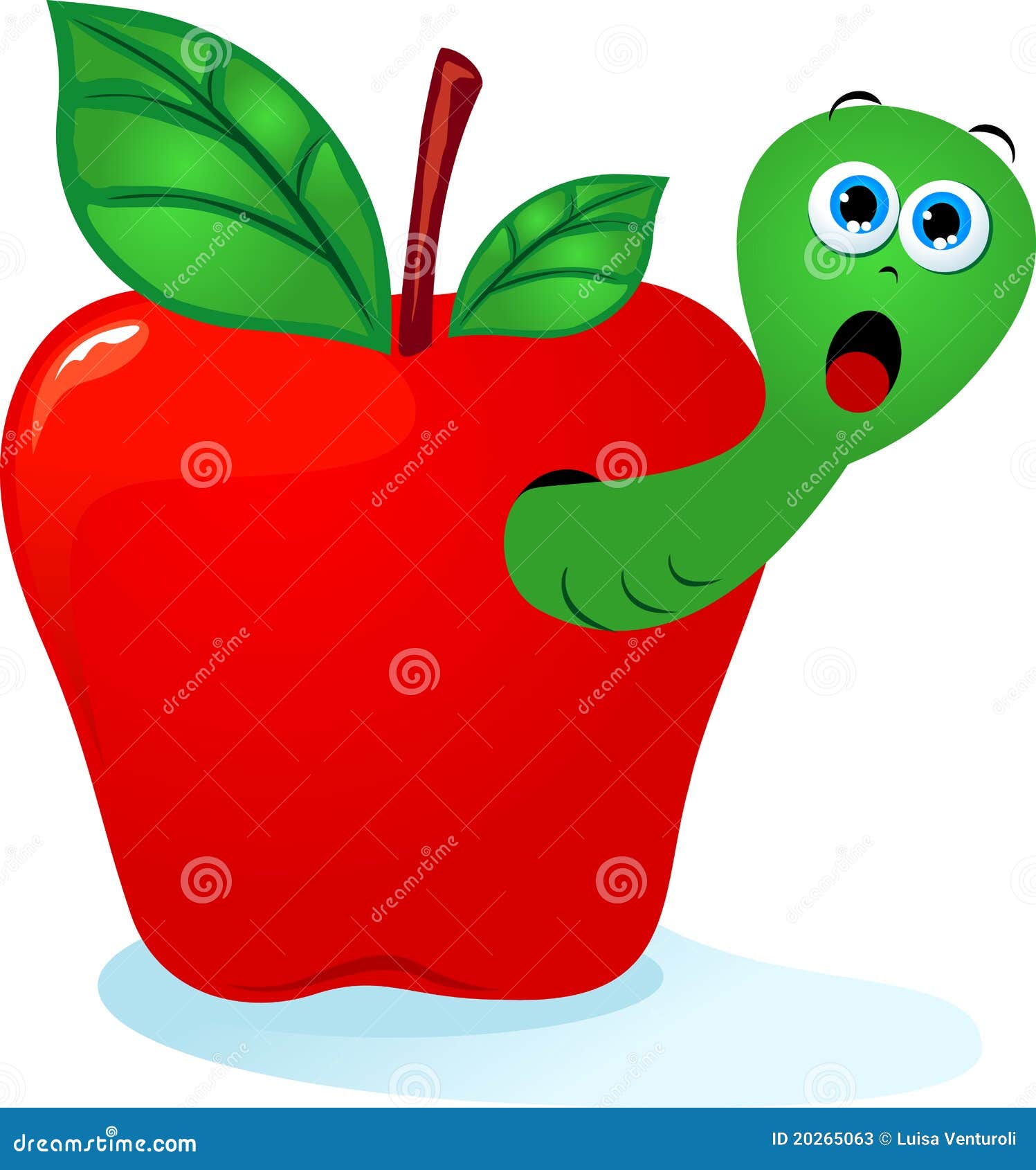 Funny worm stock vector. Illustration of insect, surprise - 20265063