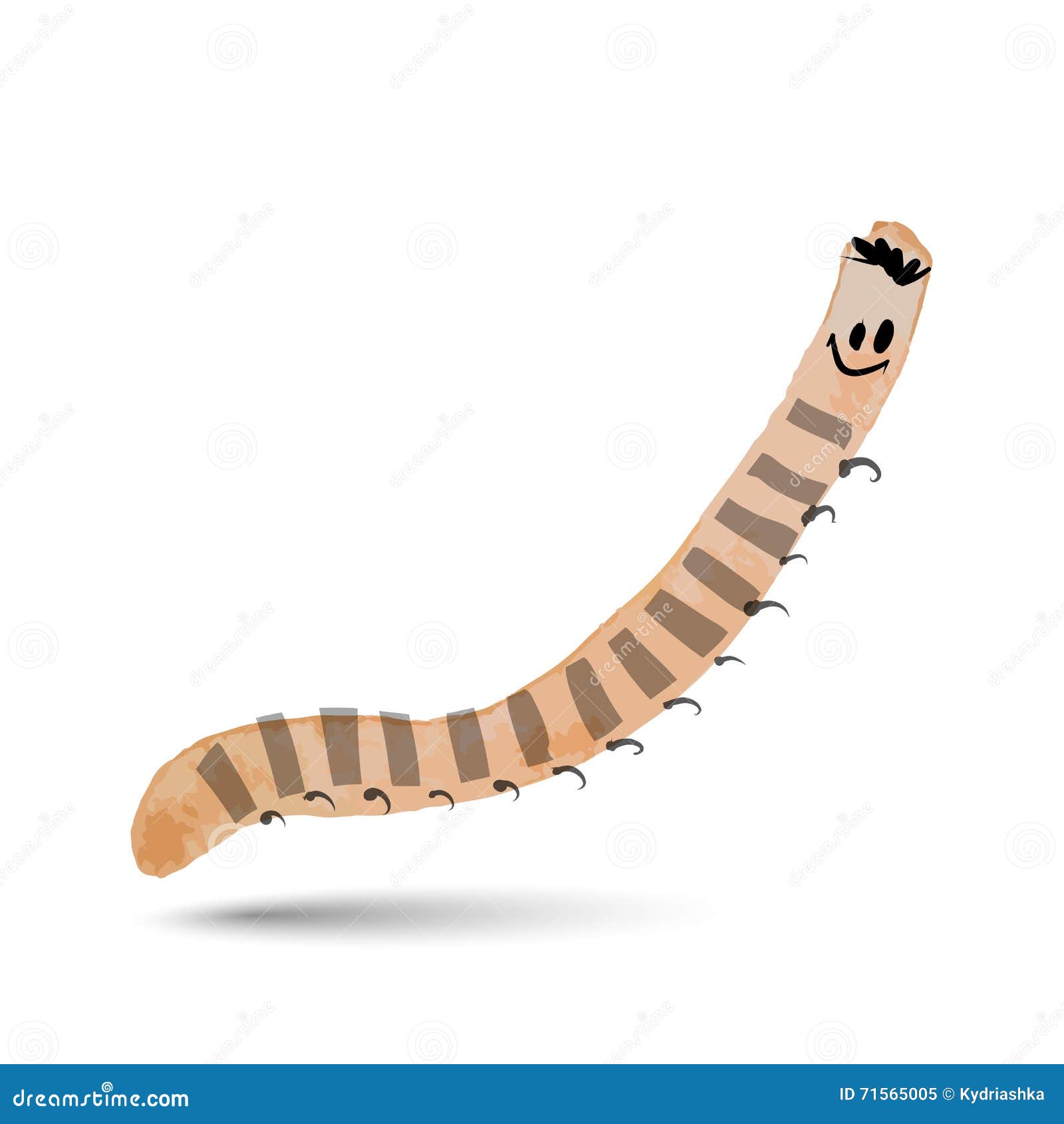 Funny Worm. Pink Crawler Scared. Earth Worm Cartoon Character, Wildlife ...