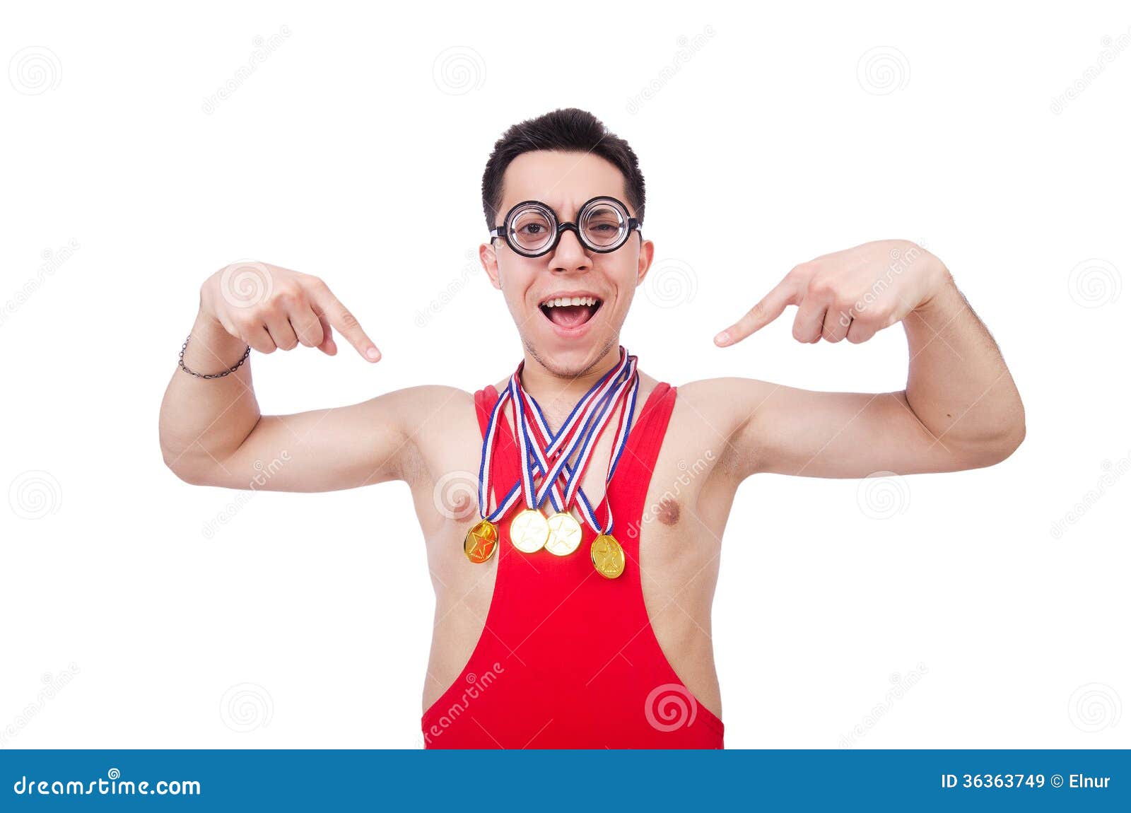 Funny Wrestler With Winners Medal Royalty-Free Stock Image ...