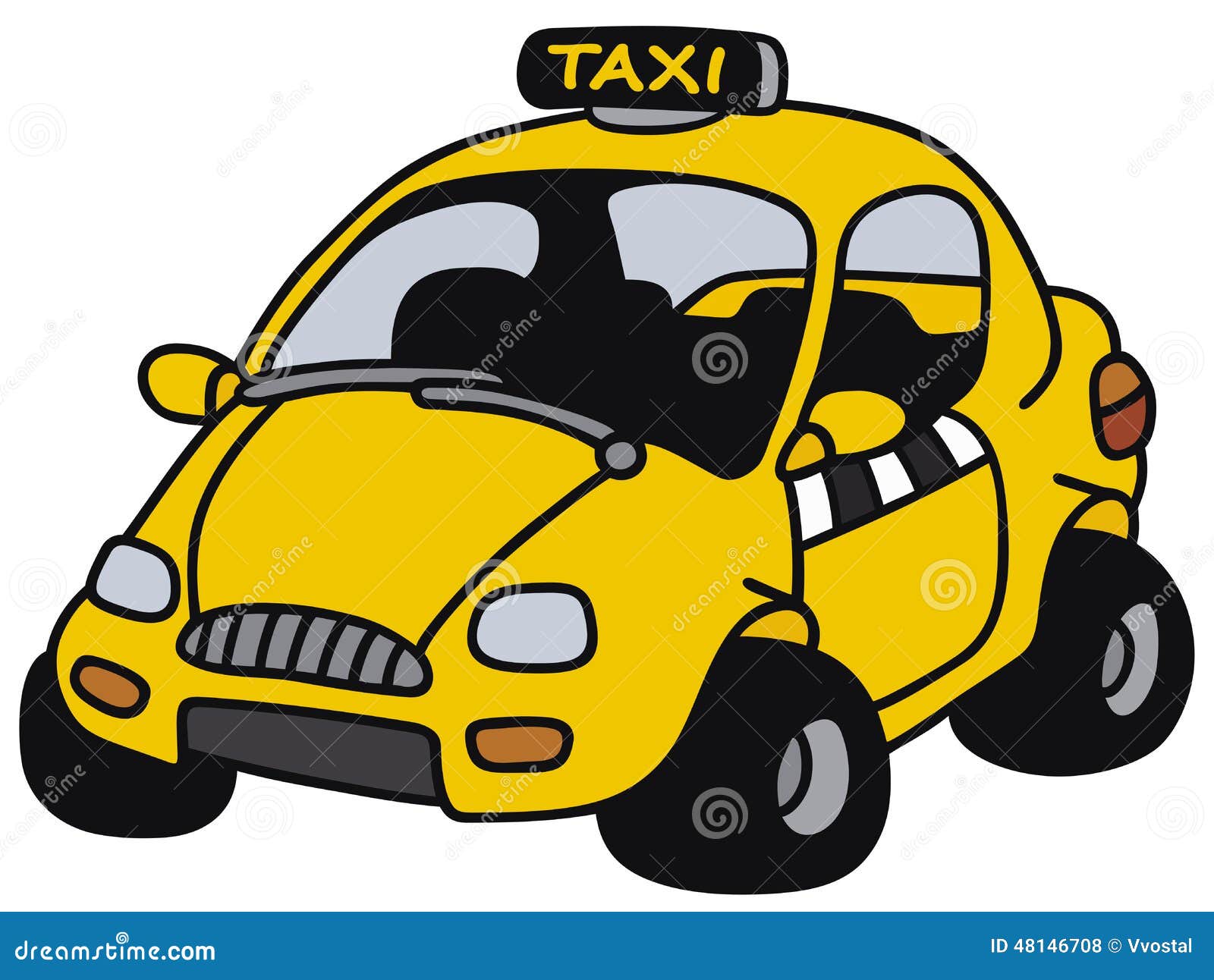 Funny yellow cab stock vector. Illustration of yellow - 48146708