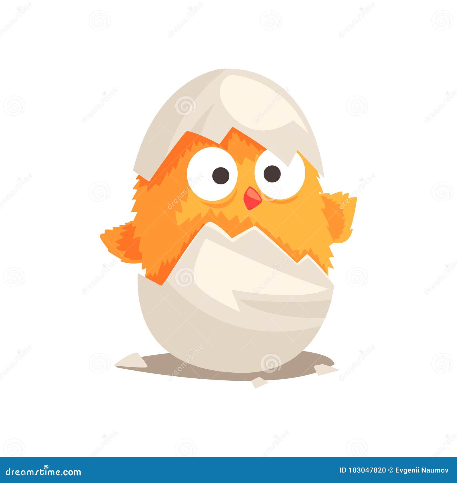 Funny Yellow Newborn Chicken in Broken Egg Shell Stock Vector ... Funny Yellow Newborn Chicken in Broken Egg Shell Stock Vector ...