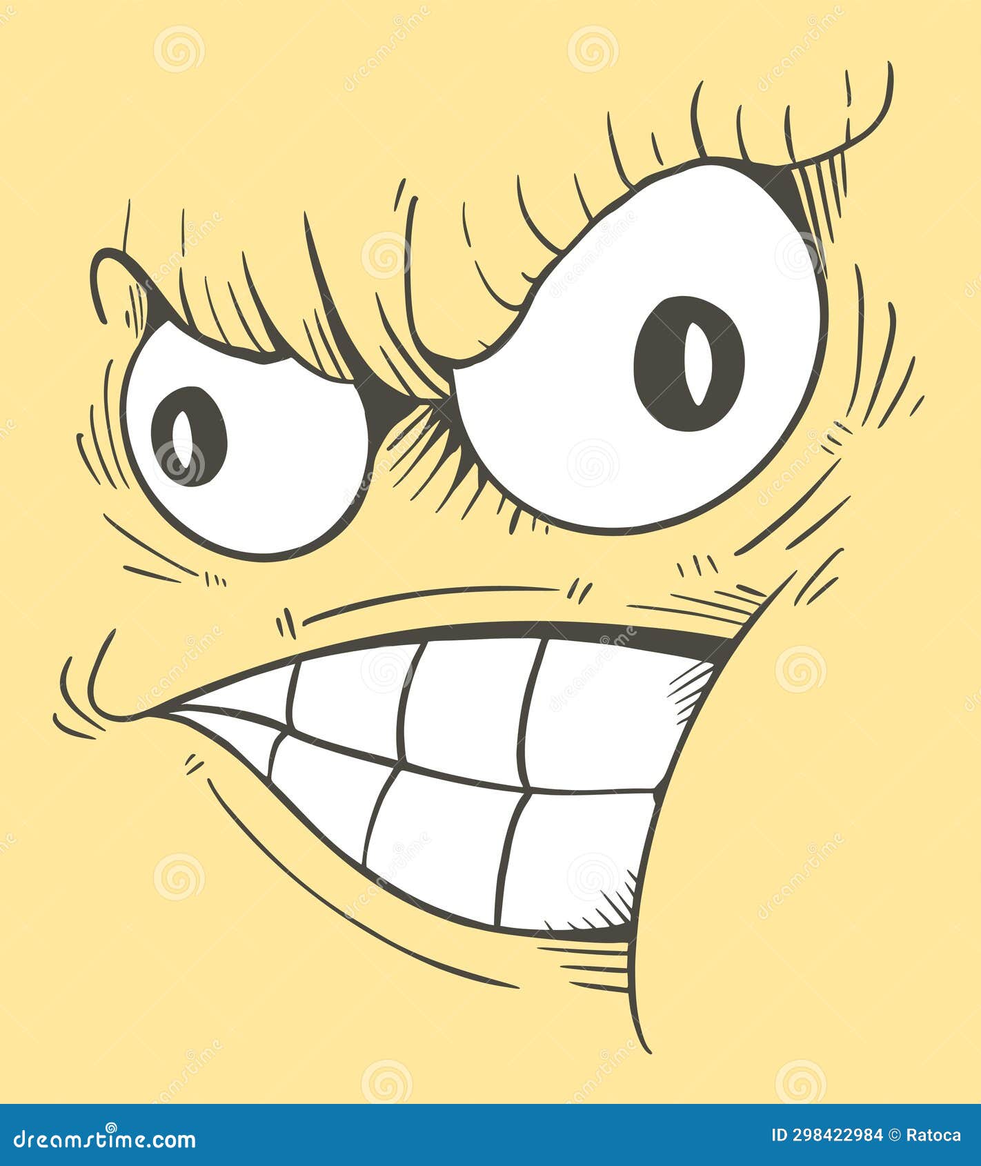 Funny Yellow Skin Rebel Eyes Looking Creative Stock Vector ...