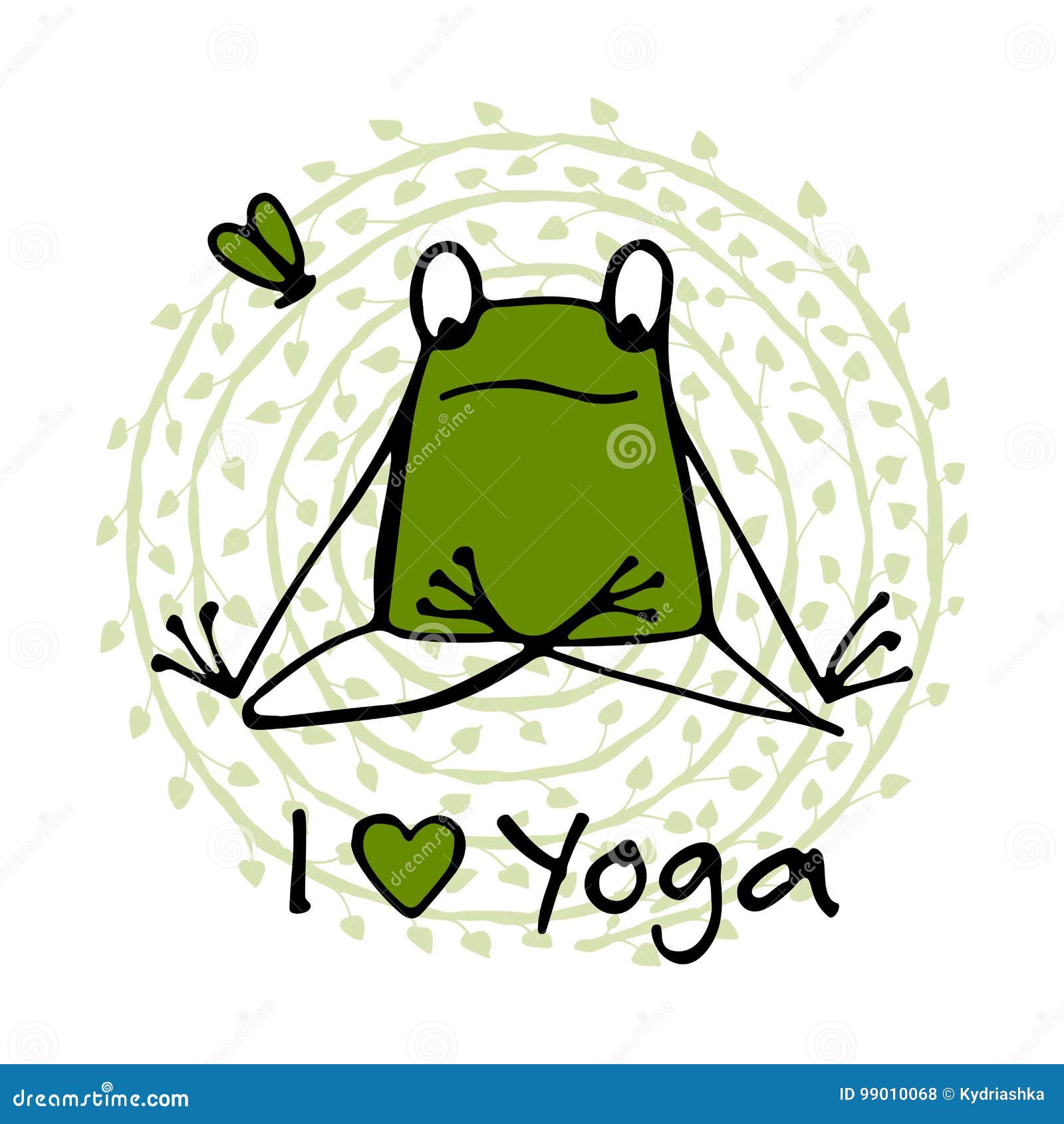 Yoga Frog Meditate In Lotus Pose. Isolated On White Background. Cartoon ...