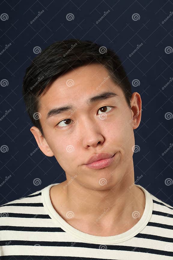 Funny Young Asian Man Making Face Stock Photo - Image of adult ...