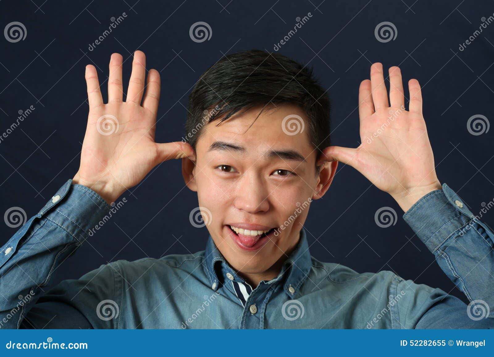 Funny Young Asian Man Making Face Stock Image - Image of face ...