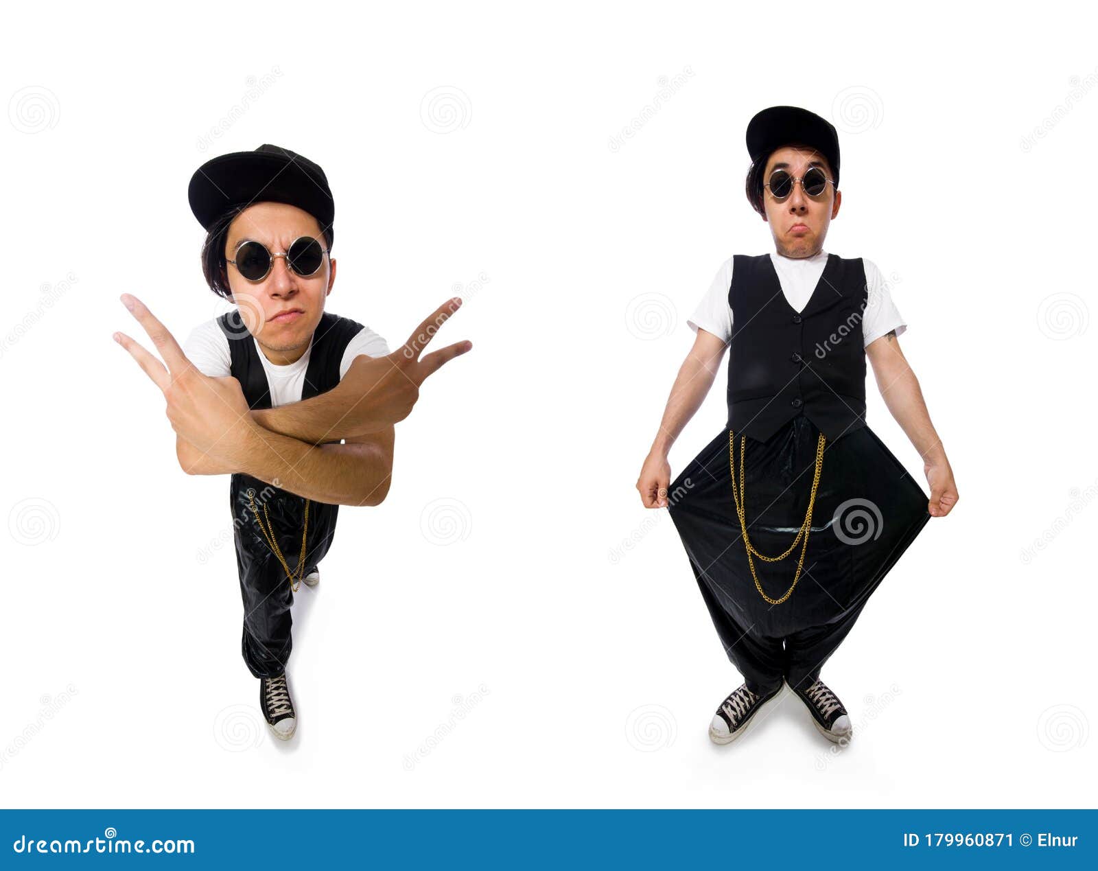 Funny Young Man Dancing Isolated on White Stock Image - Image of ...