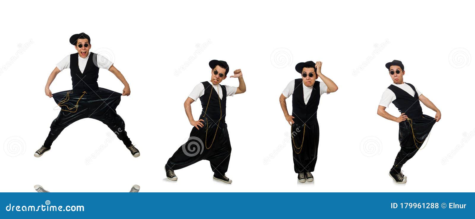 Funny Young Man Dancing Isolated on White Stock Photo - Image of ...