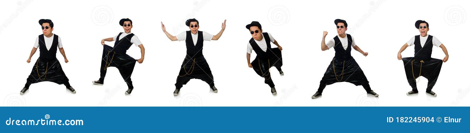 Funny Young Man Dancing Isolated on White Stock Photo - Image of hiphop ...