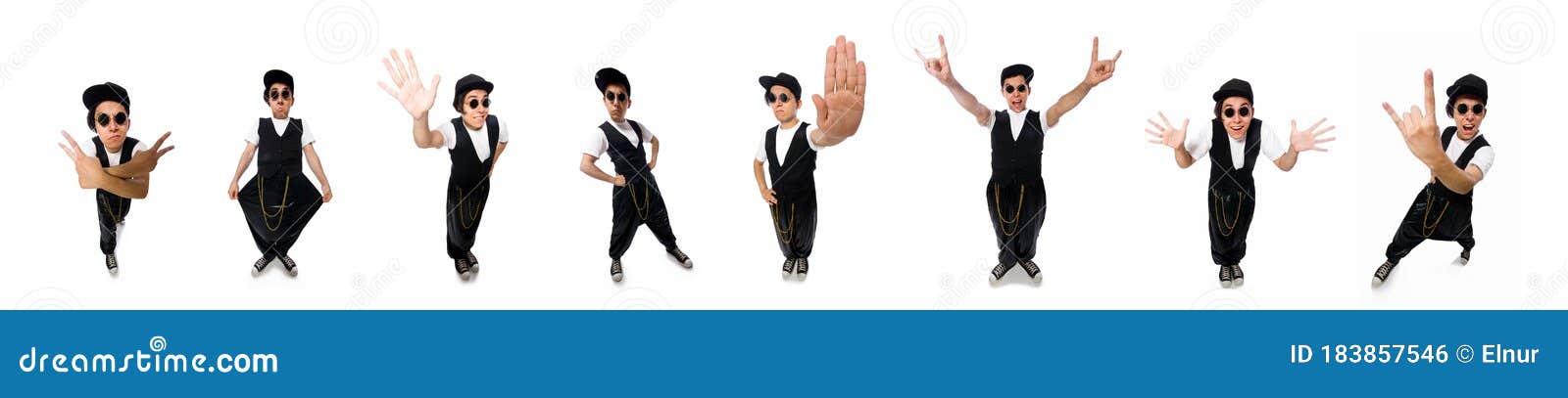 Funny Young Man Dancing Isolated on White Stock Photo - Image of ...