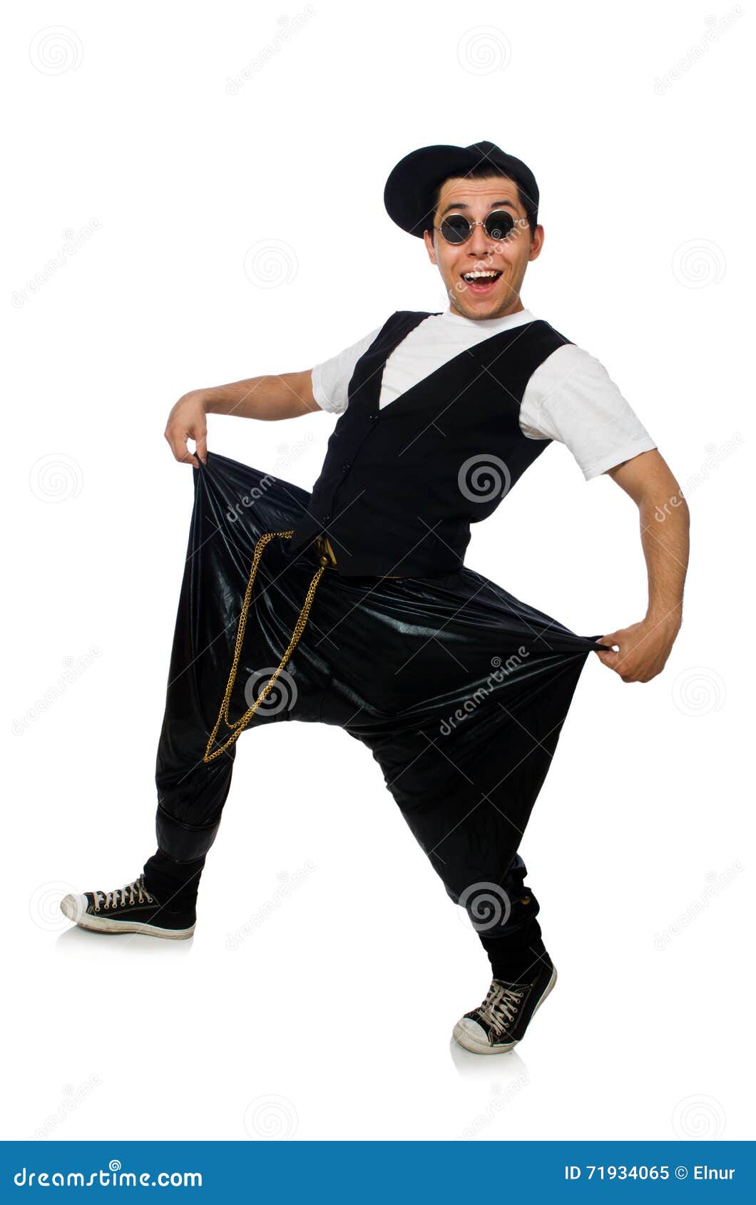 The Funny Young Man Dancing Isolated on White Stock Image - Image of ...