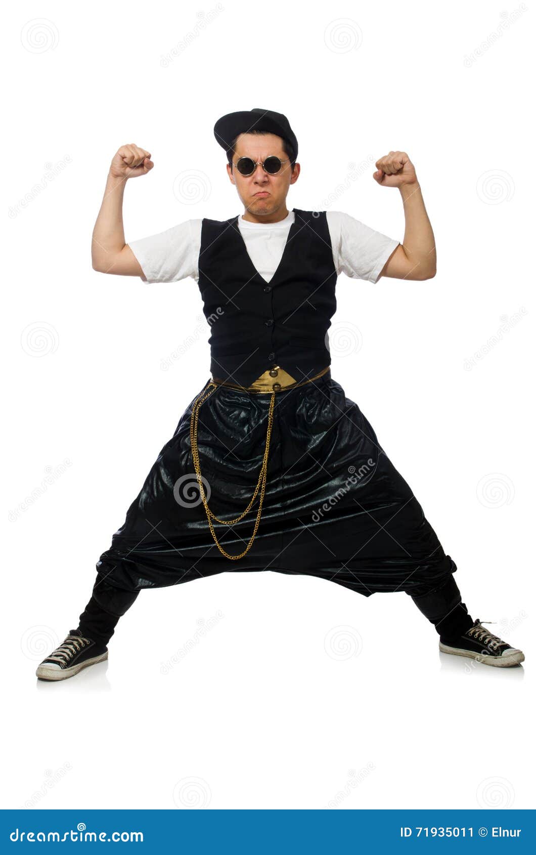 The Funny Young Man Dancing Isolated on White Stock Image - Image of ...