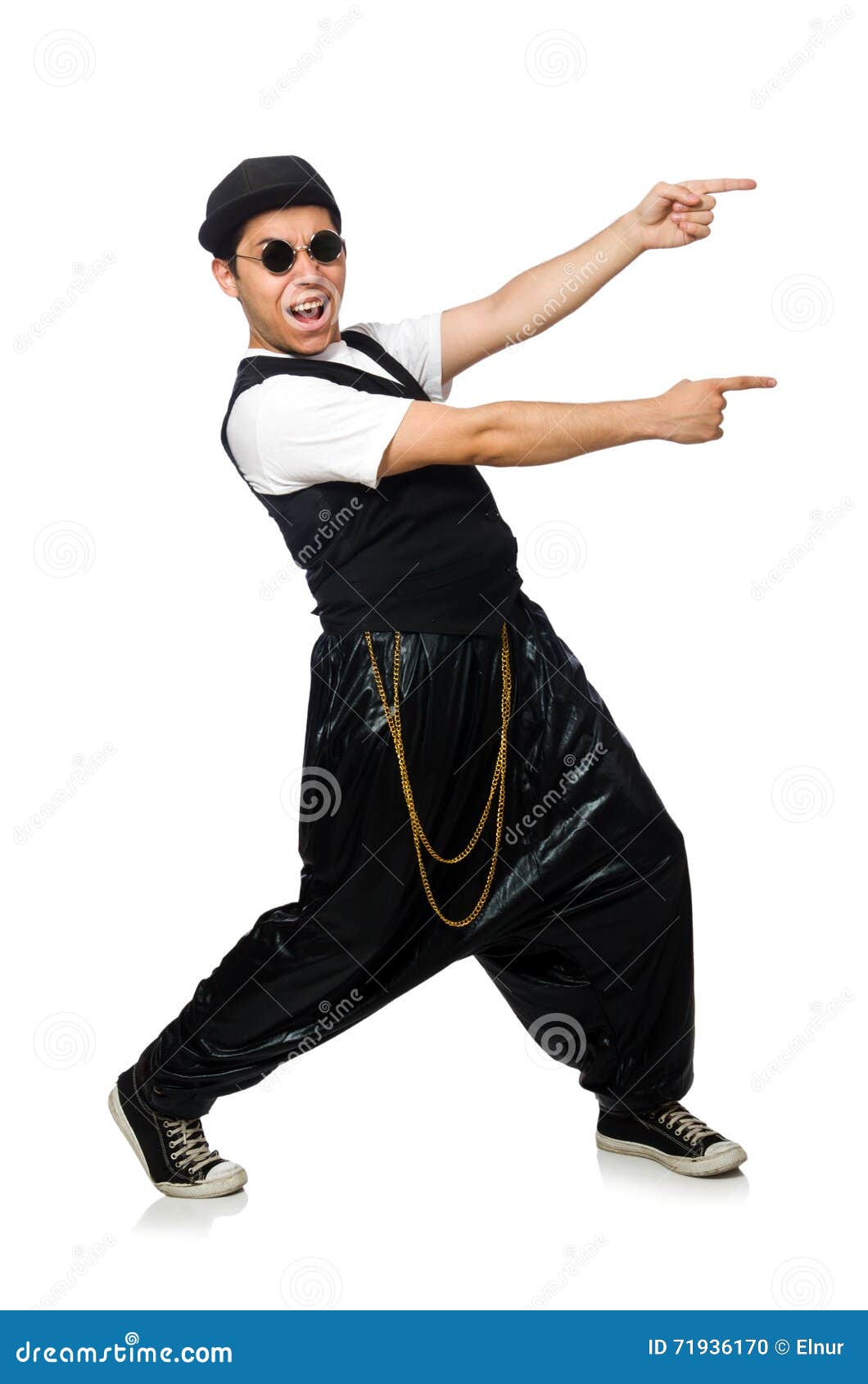 The Funny Young Man Dancing Isolated on White Stock Photo - Image of ...