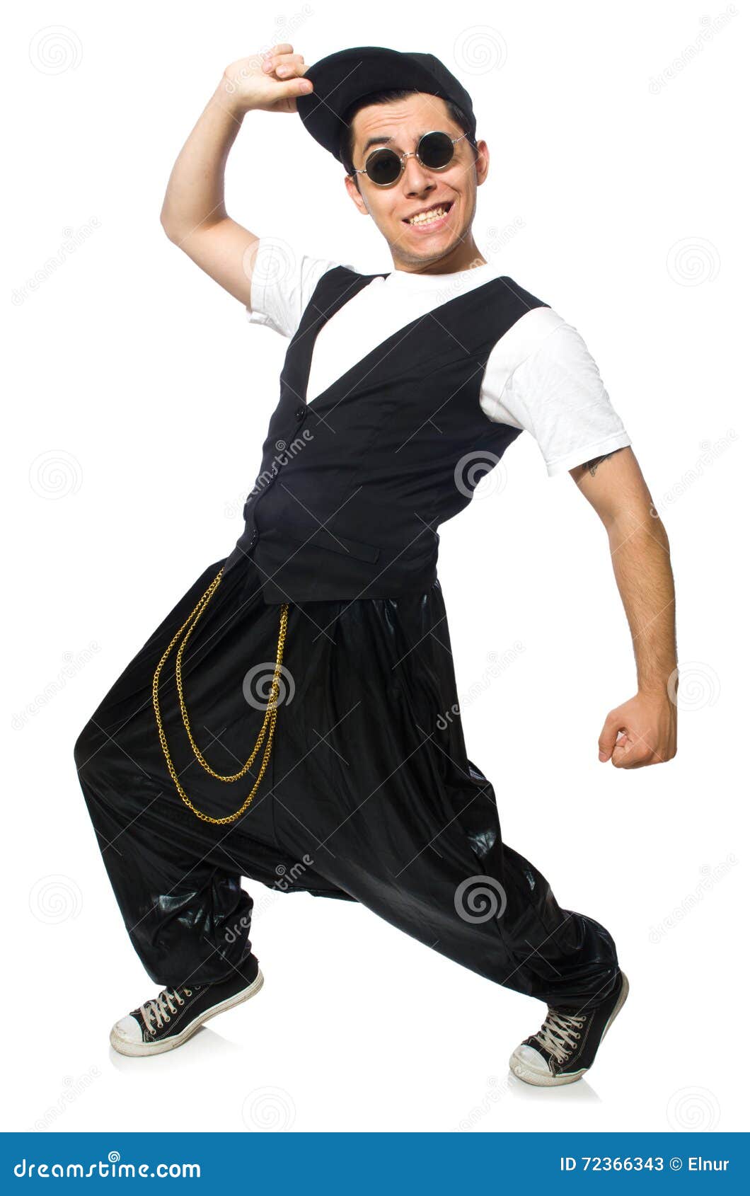 The Funny Young Man Dancing Isolated on White Stock Image - Image of ...