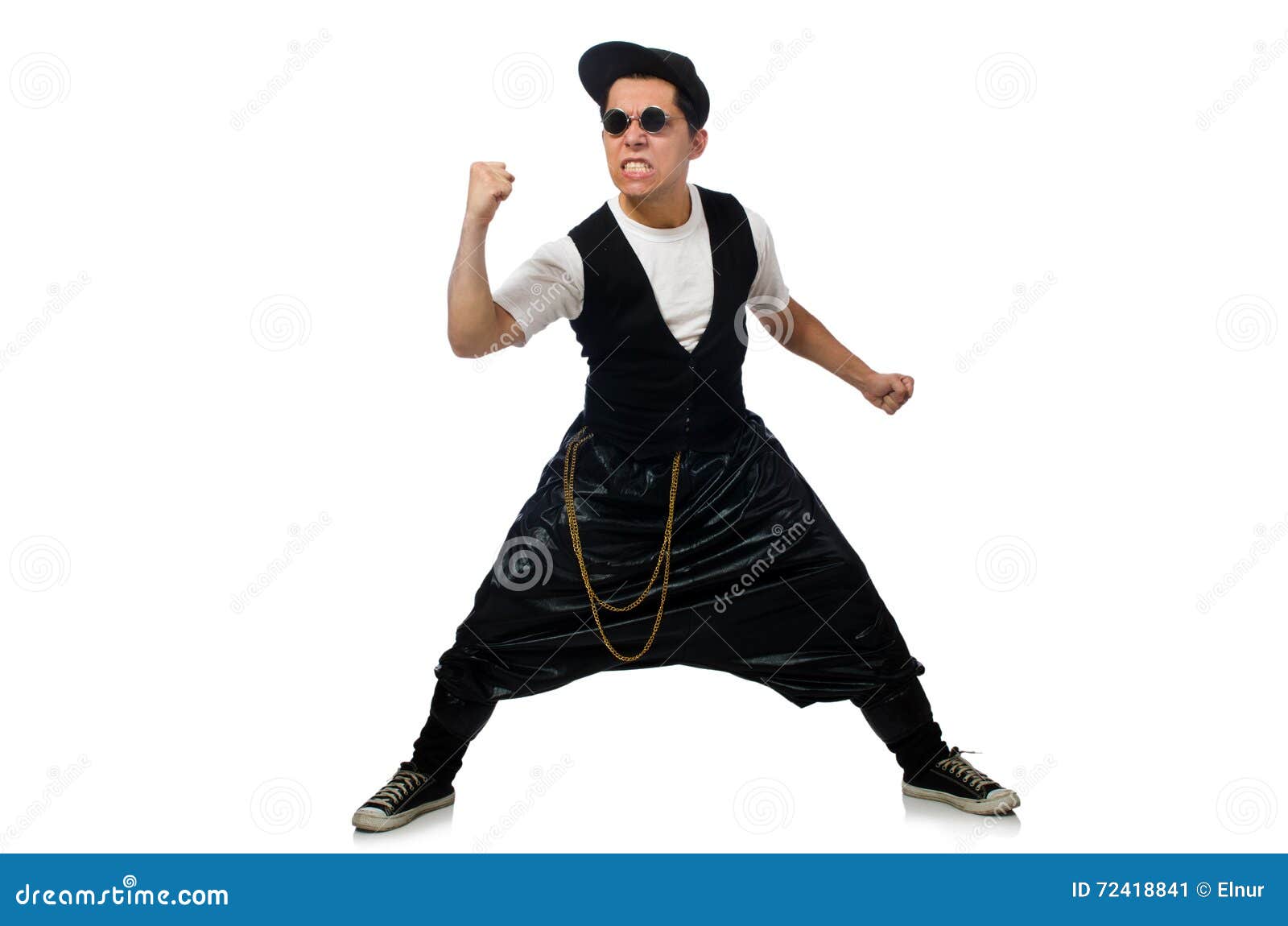 The Funny Young Man Dancing Isolated on White Stock Image - Image of ...