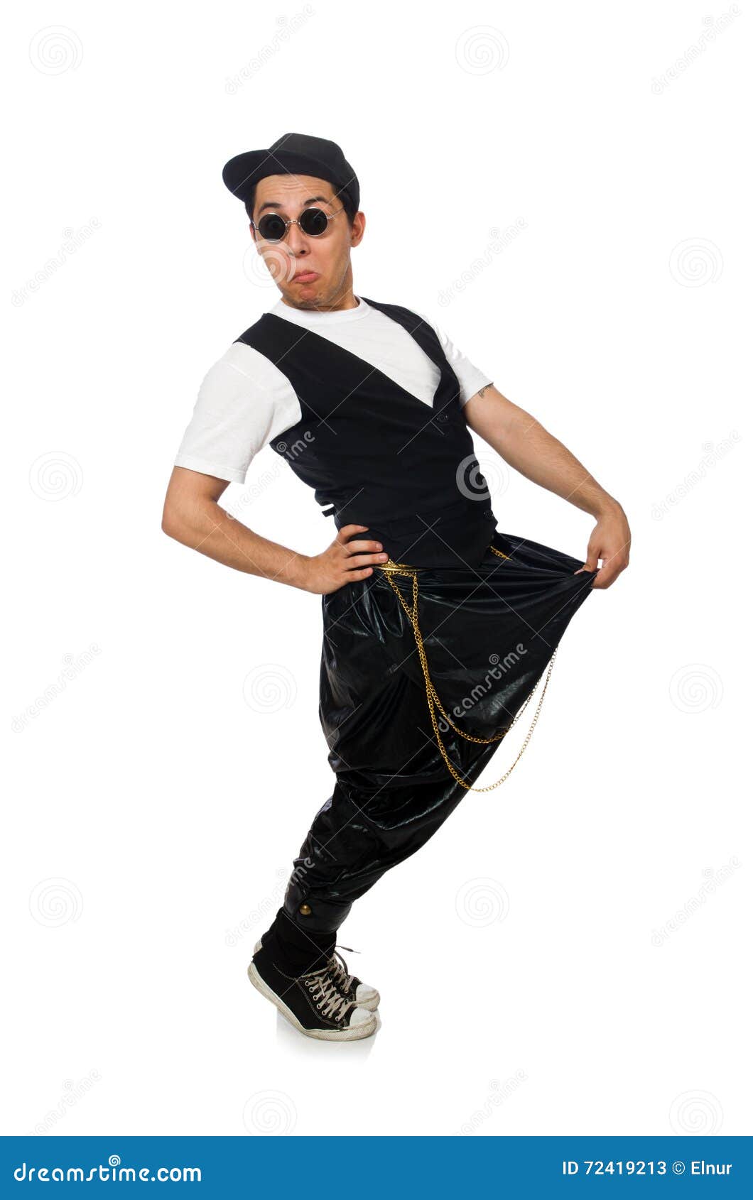The Funny Young Man Dancing Isolated on White Stock Image - Image of ...