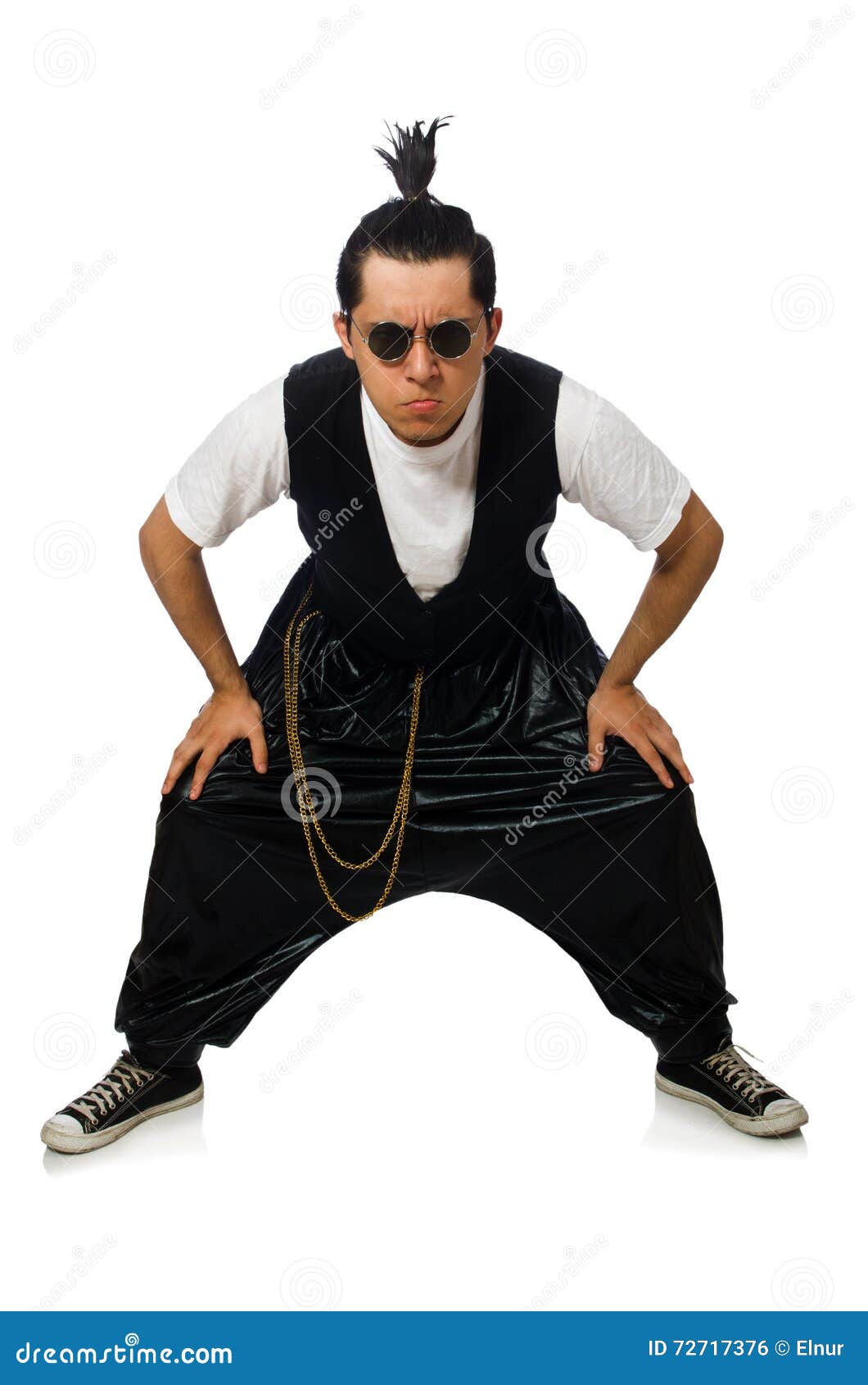 The Funny Young Man Dancing Isolated on White Stock Photo - Image of ...