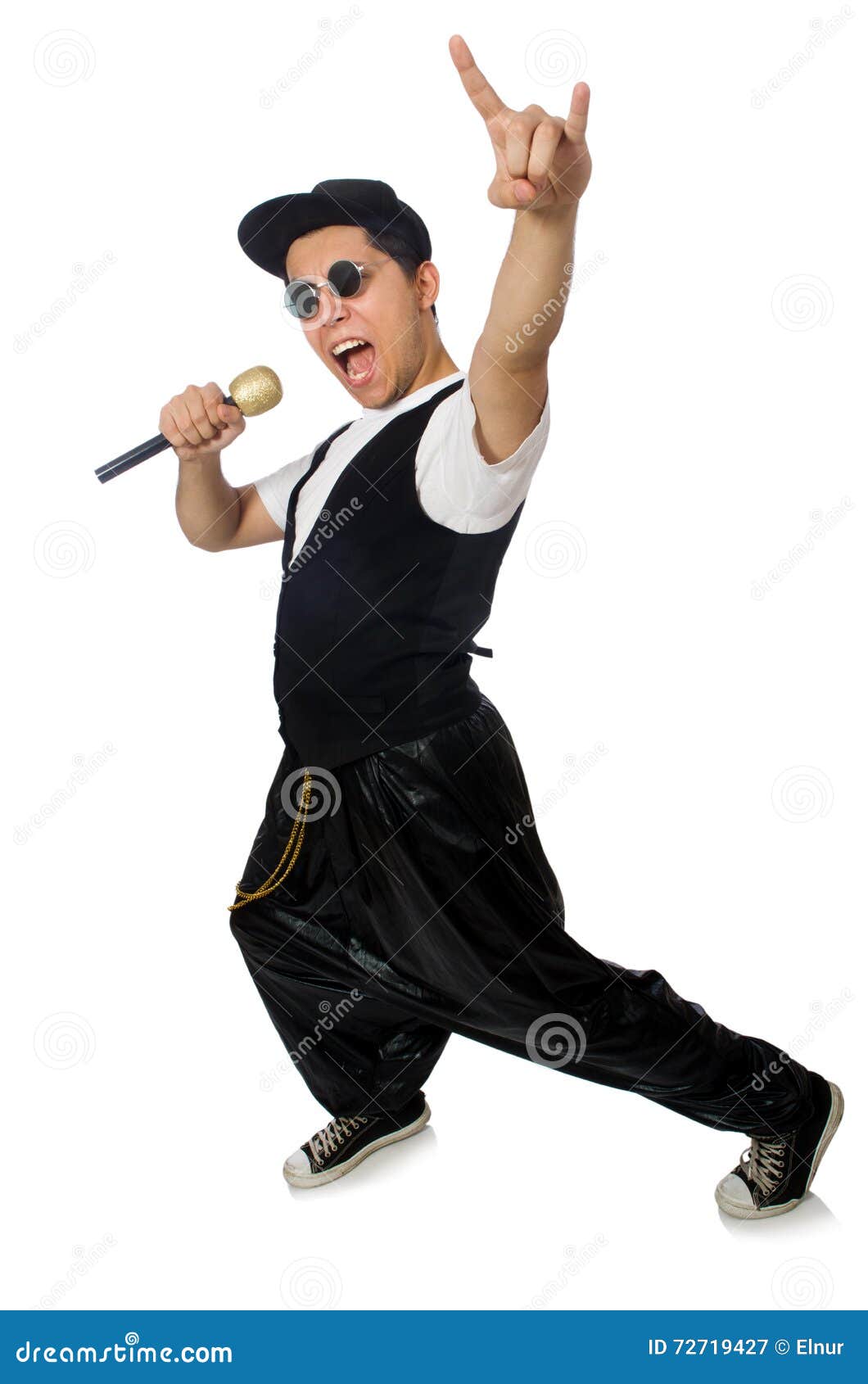 The Funny Young Man Dancing Isolated on White Stock Image - Image of ...