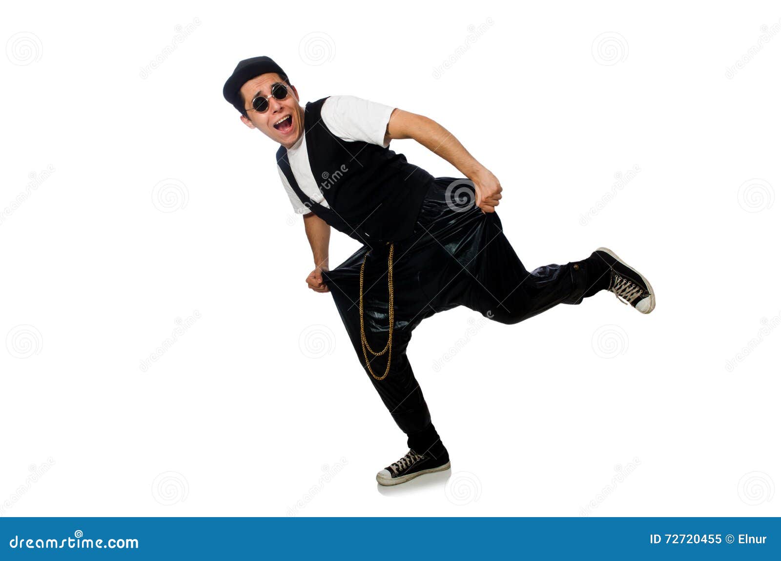 The Funny Young Man Dancing Isolated on White Stock Image - Image of ...