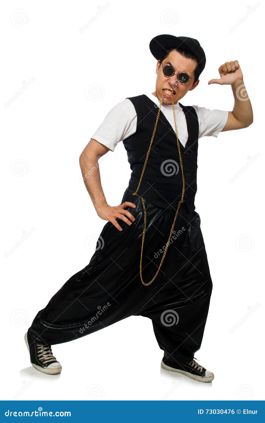 The Funny Young Man Dancing Isolated on White Stock Photo - Image of ...