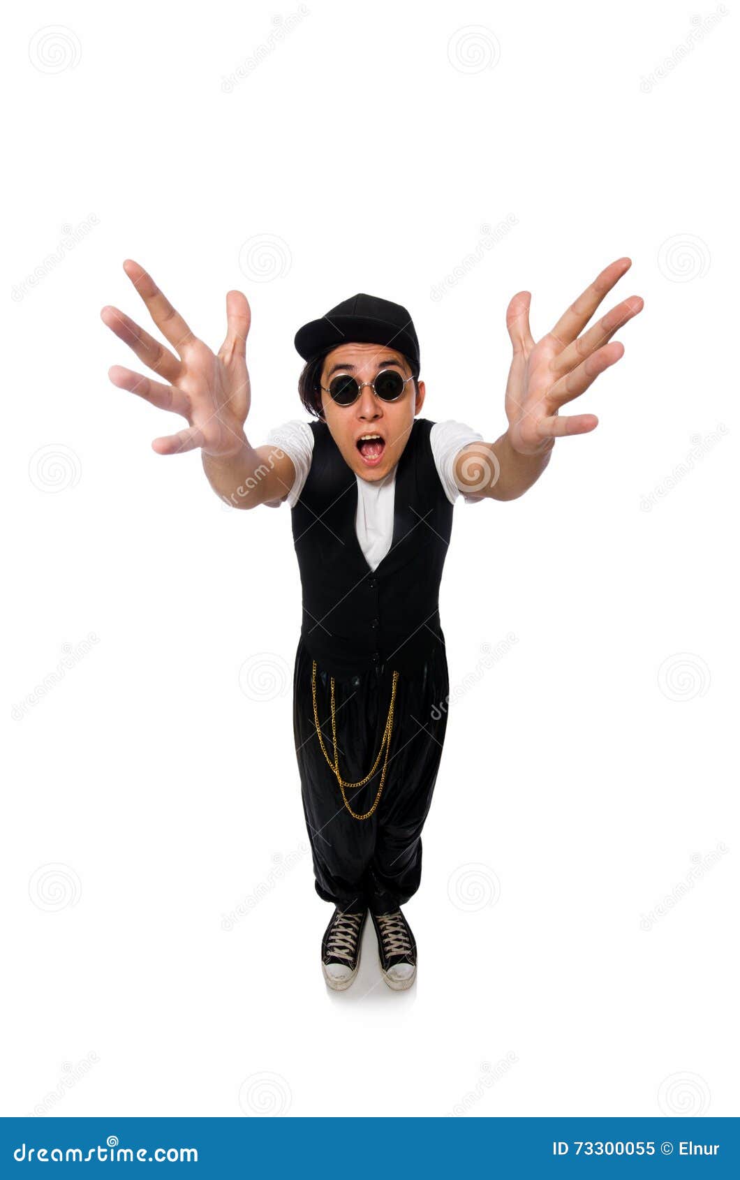 The Funny Young Man Dancing Isolated on White Stock Image - Image of ...