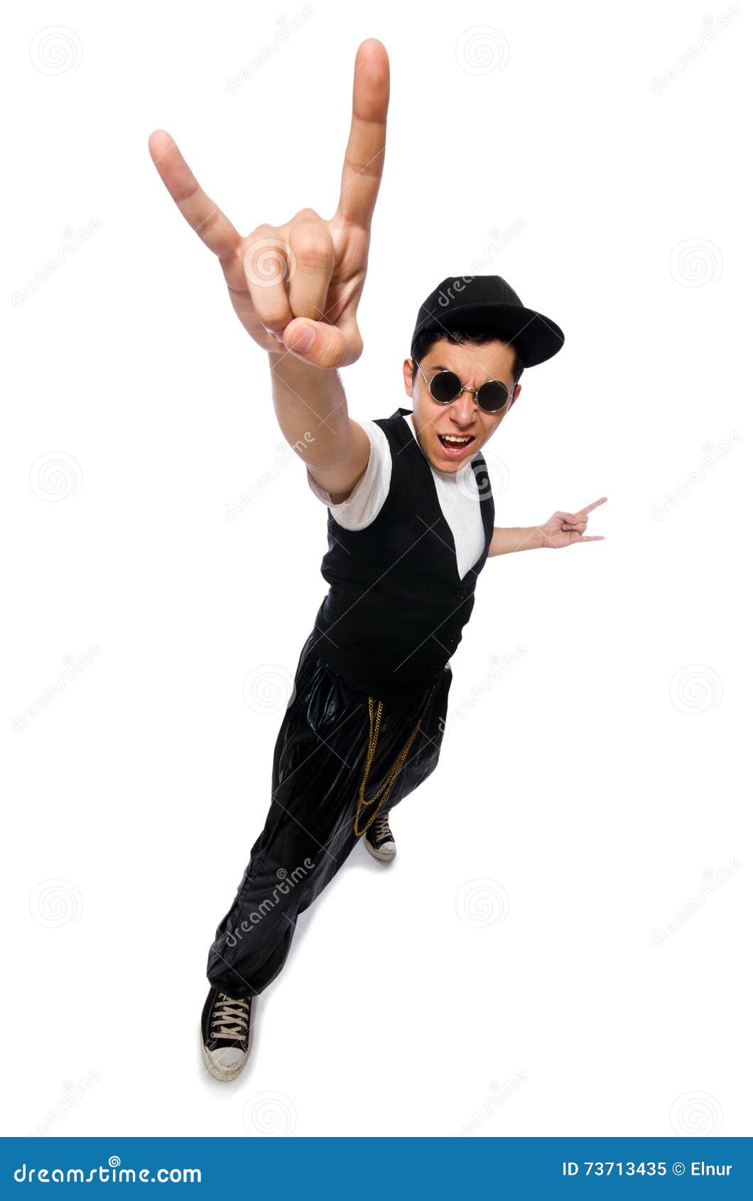 The Funny Young Man Dancing Isolated on White Stock Image - Image of ...