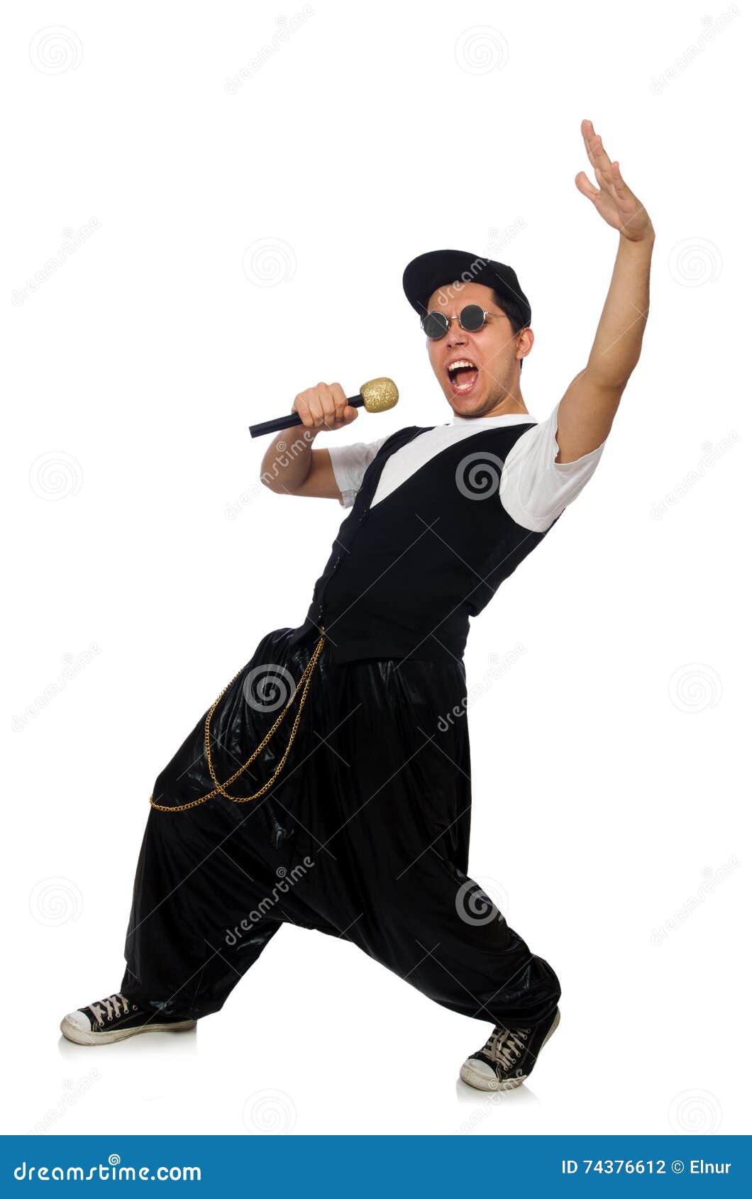 The Funny Young Man Dancing Isolated on White Stock Photo - Image of ...